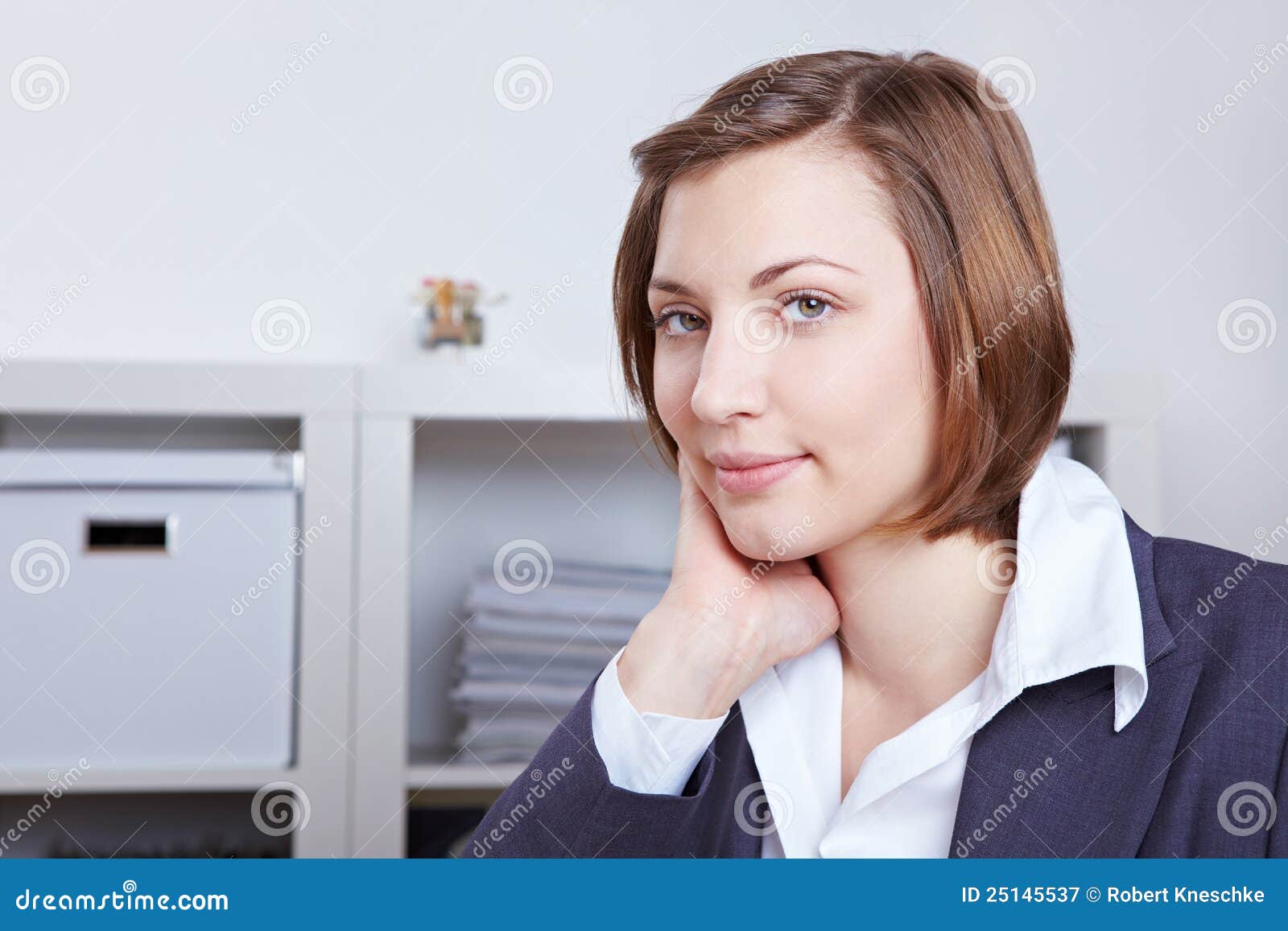 Elegant Female Executive in Office Stock Image - Image of elegantly ...