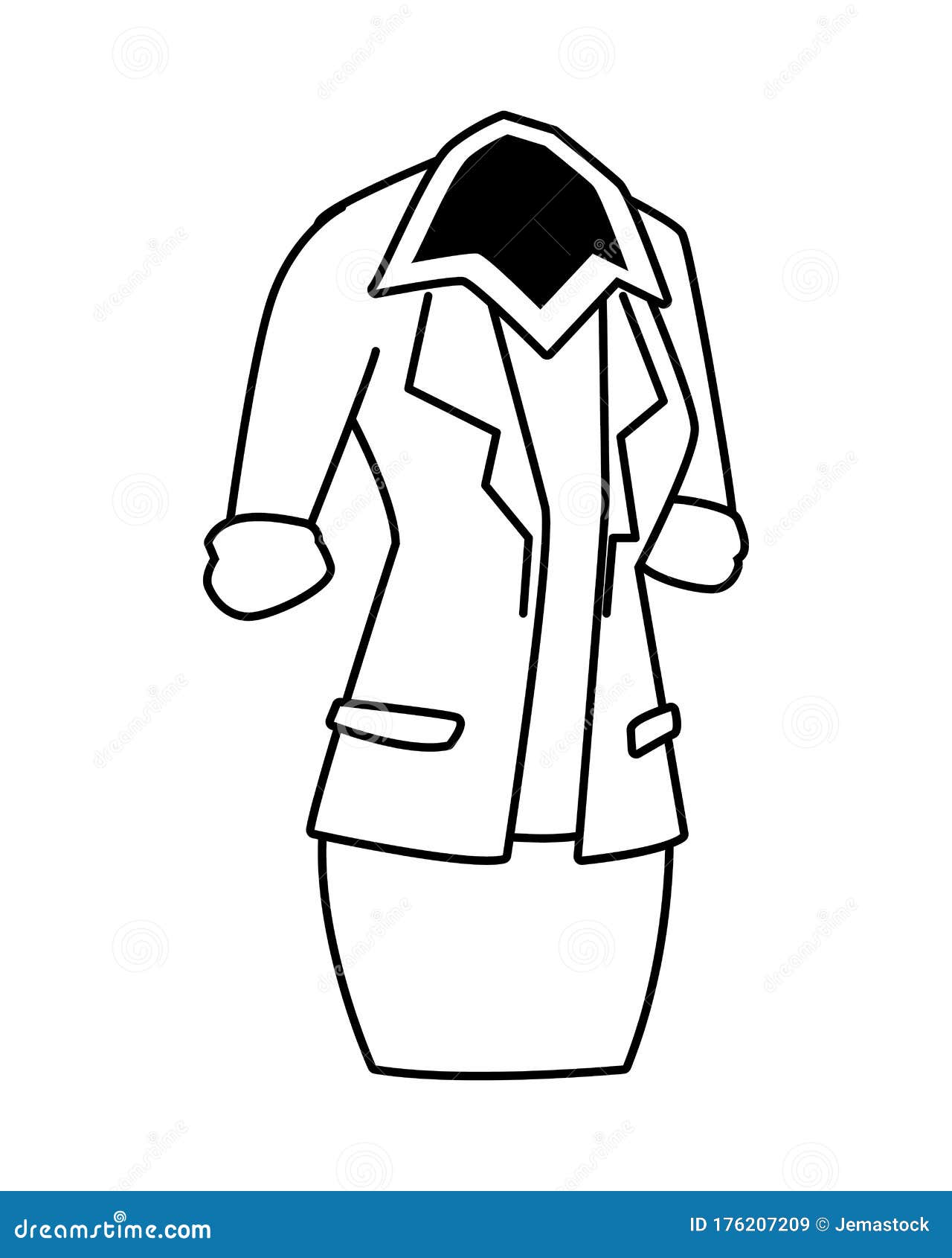 Elegant Female Suit Isolated Icon Stock Vector - Illustration of ...