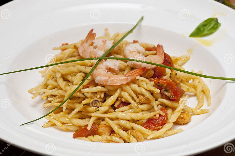 An Elegant First Course Dish with Pasta Stock Photo - Image of chef ...