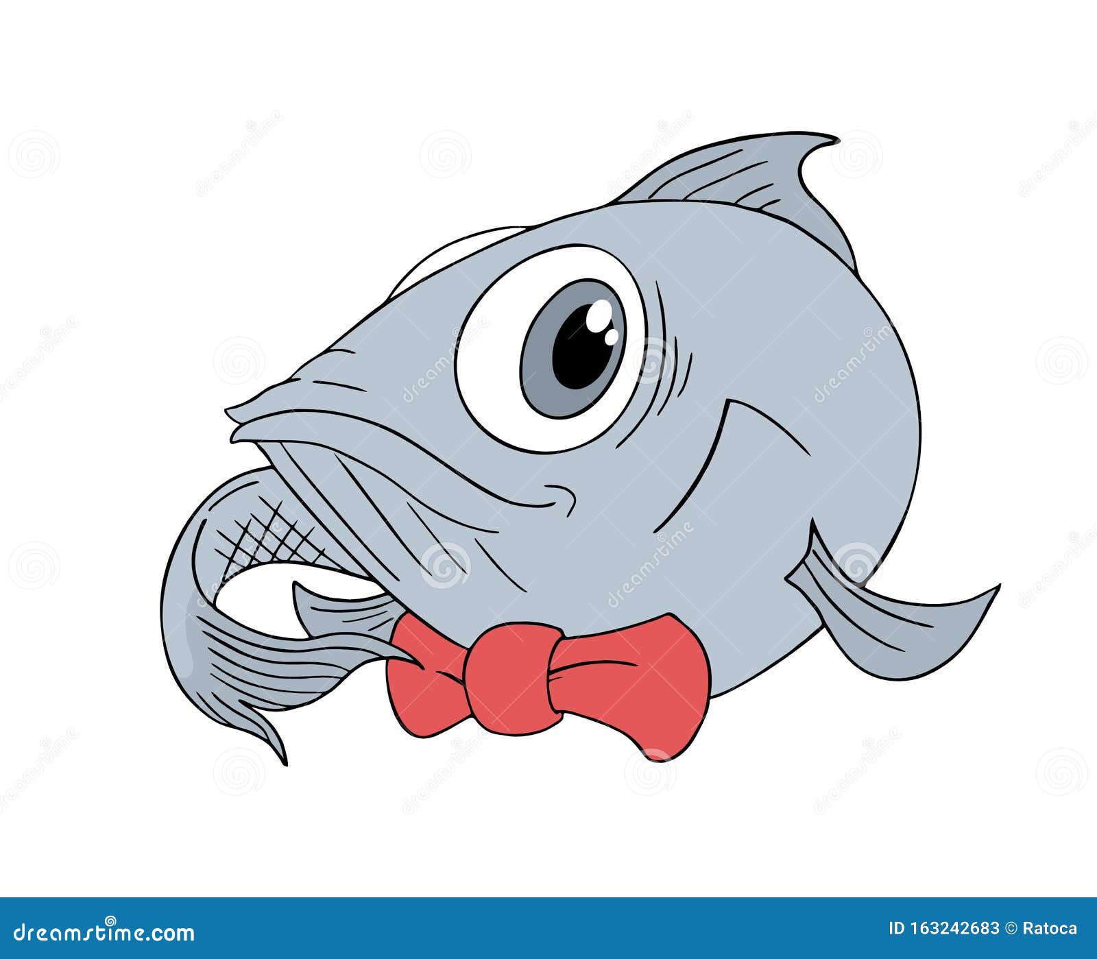 Elegant fish with bow tie stock vector. Illustration of ocean - 163242683