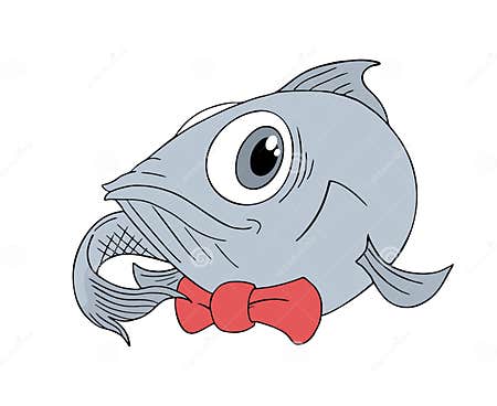 Elegant fish with bow tie stock vector. Illustration of ocean - 163242683