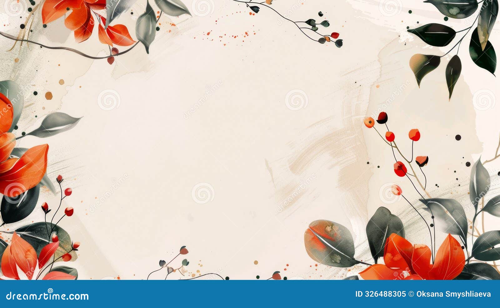 Elegant Floral Border Design on Neutral Background for Invitations ...