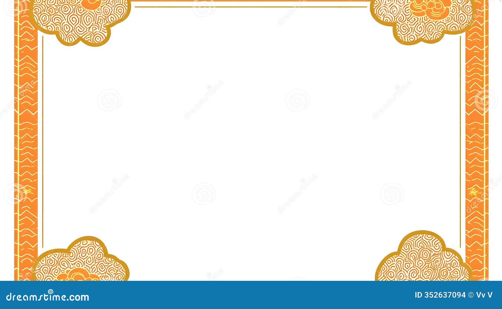 Elegant Floral Border Design in Warm Tones Stock Illustration ...