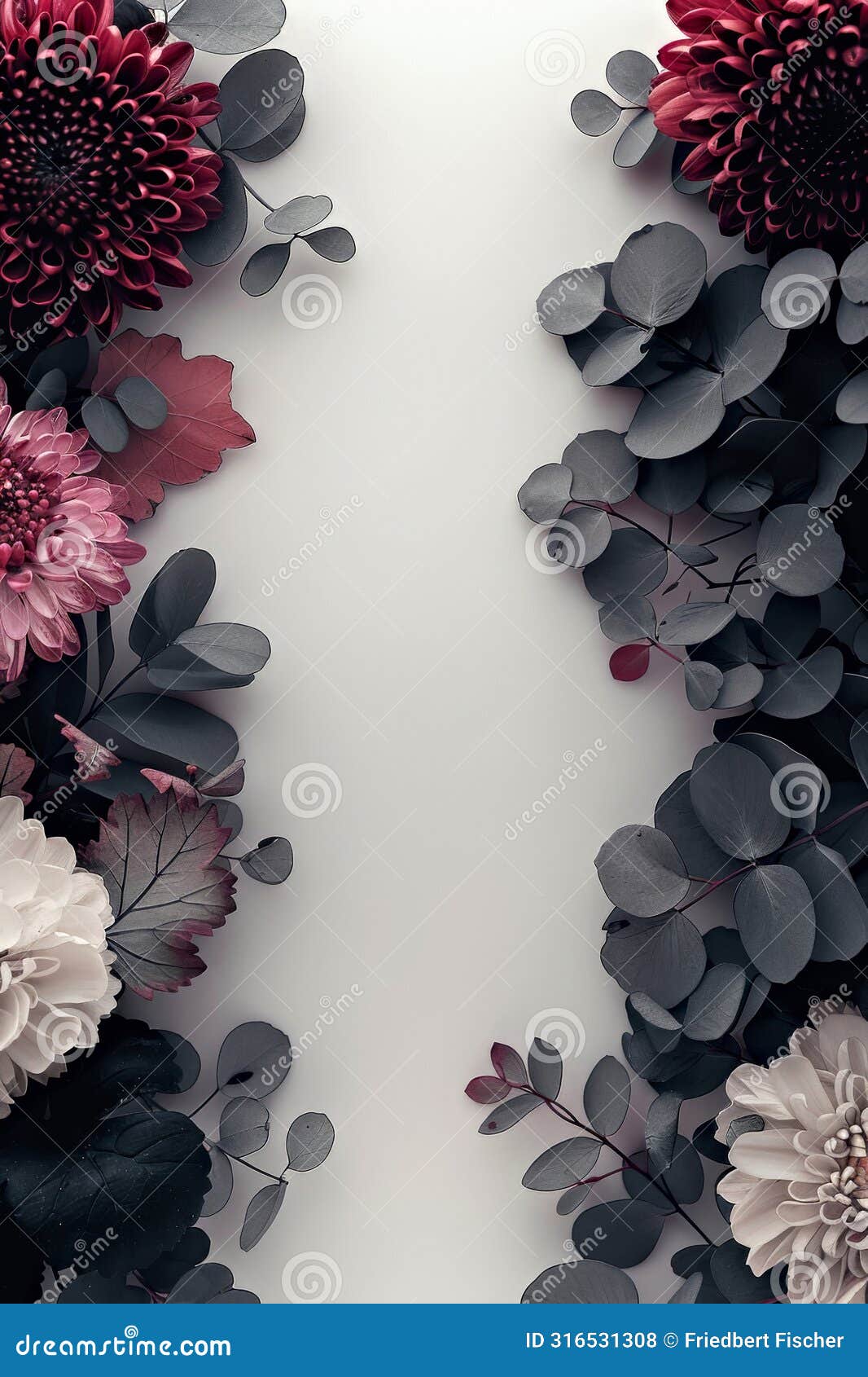 Elegant Floral Border on Neutral Background Stock Photo - Image of ...