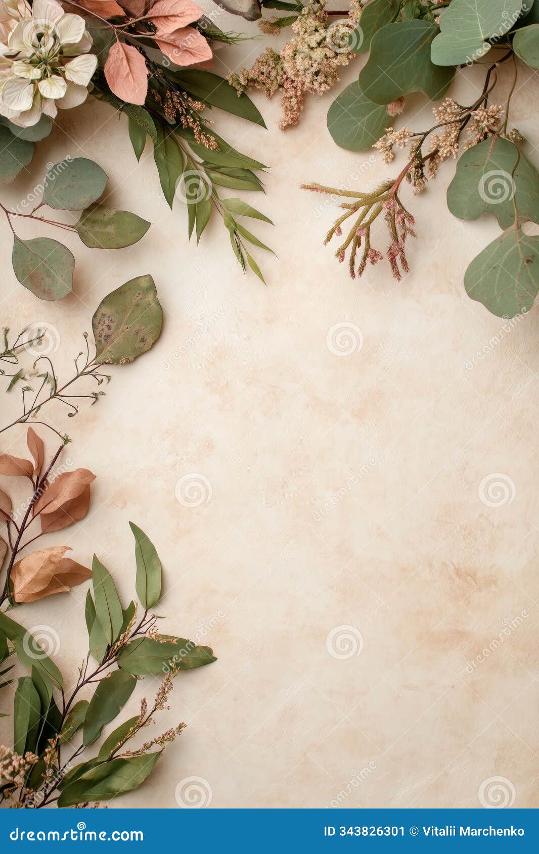 Elegant Floral Border on Neutral Background for Invitations and Designs ...