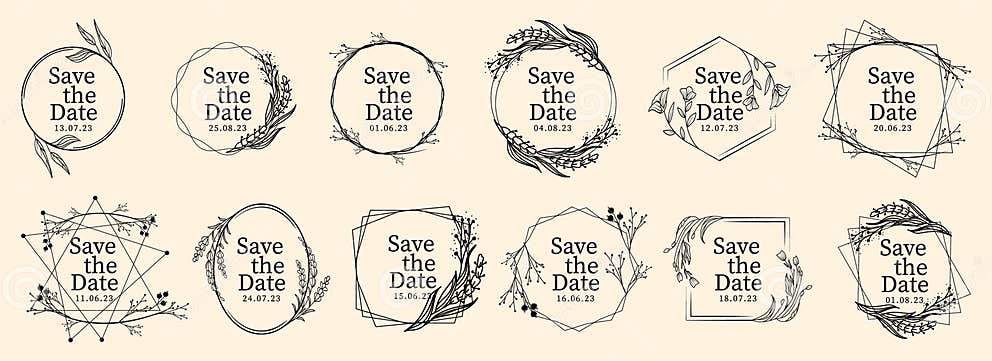 Elegant Floral Branch Frames Elements Collection. Set of Tree Branch ...