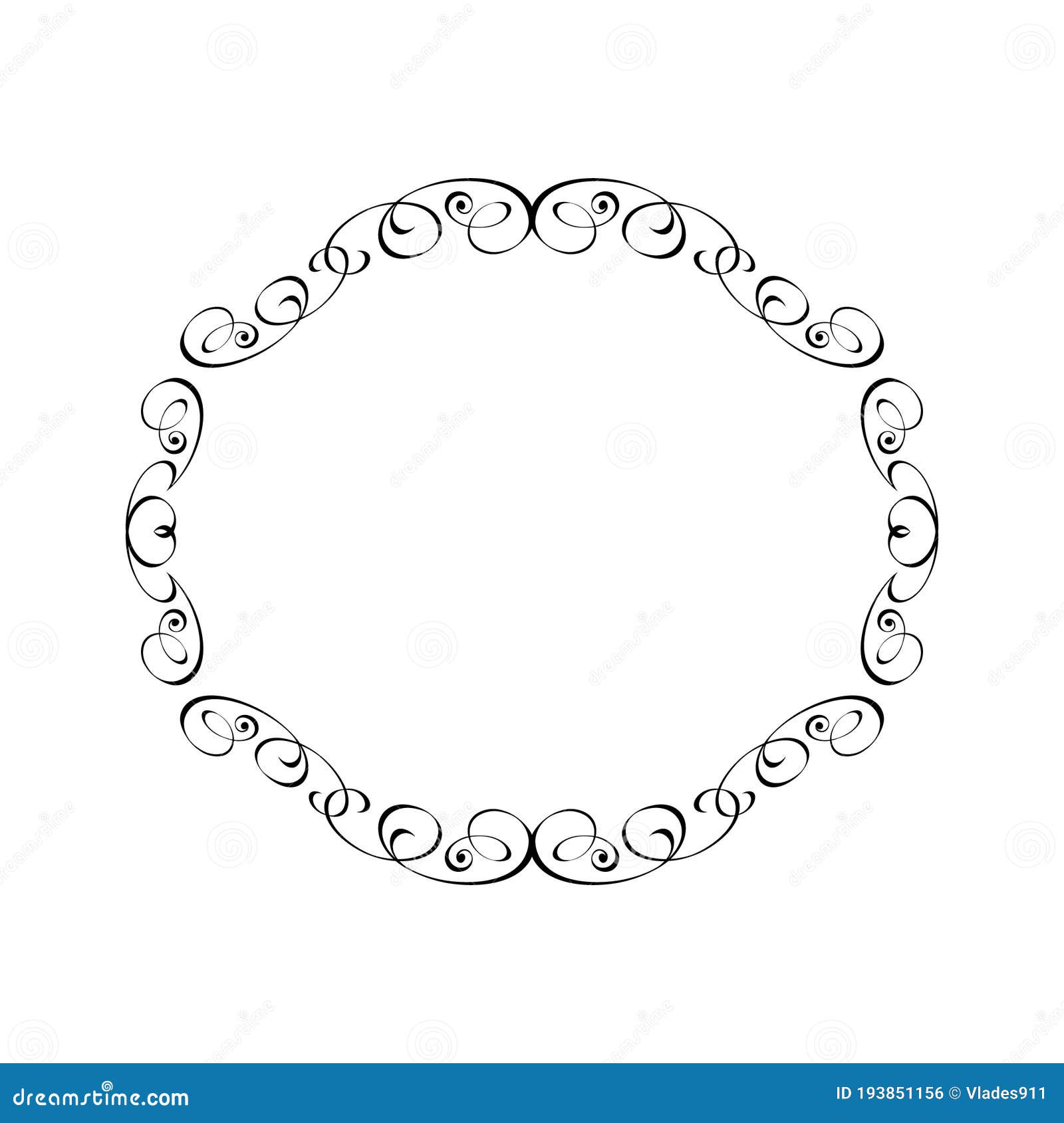 Elegant Floral Horizontal Vector Frame for Your Projects.Isolated ...