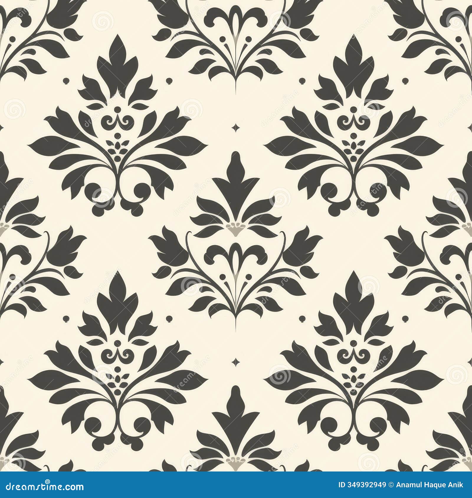 Elegant Floral Pattern in Black and White Stock Illustration ...