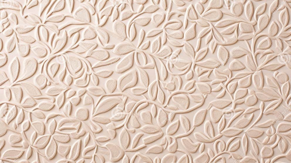 Elegant Floral Pattern Embossed on a Creamy Surface Stock Illustration ...