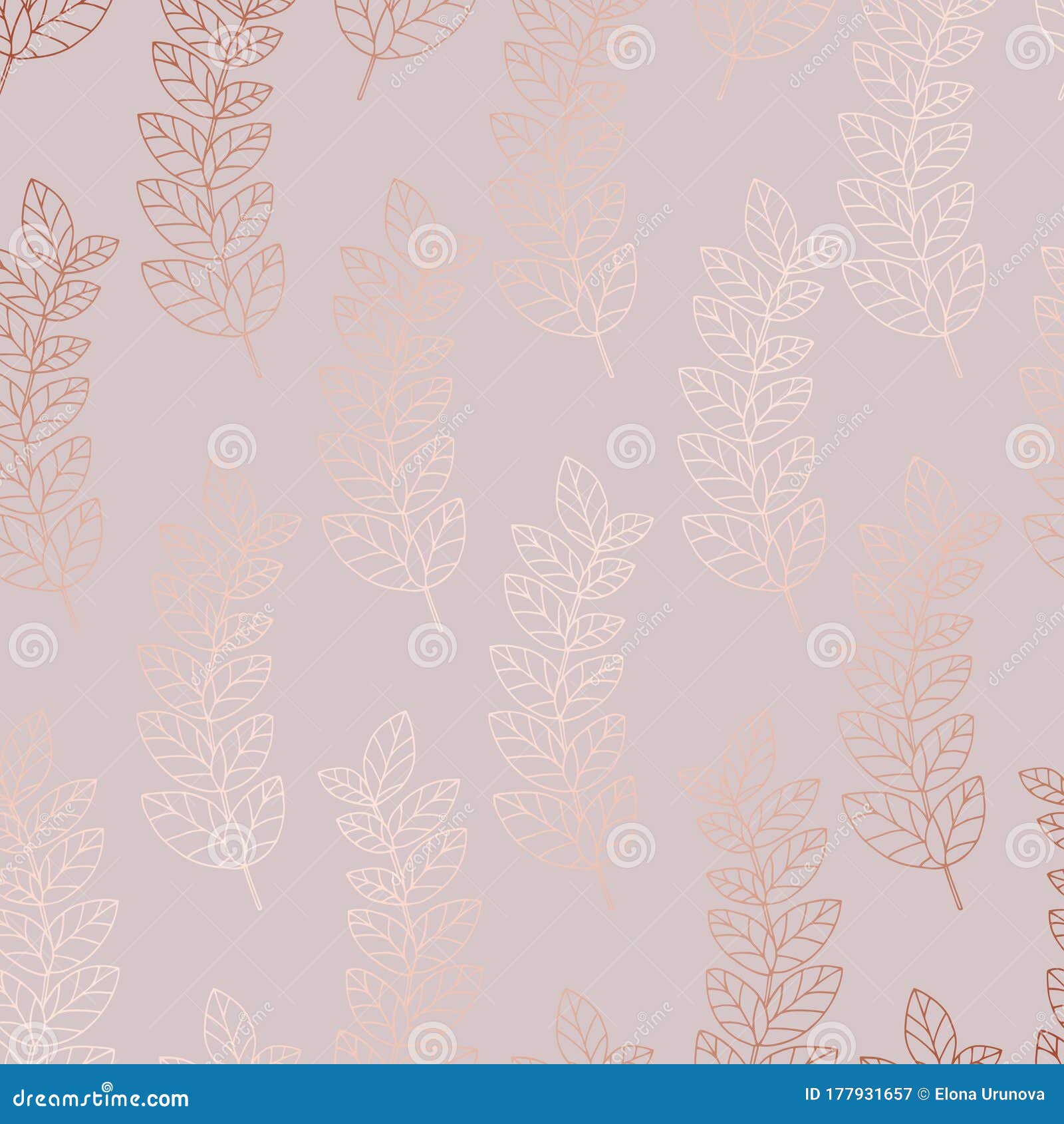 Elegant Floral Pattern. Rose Gold Stock Vector - Illustration of alive ...