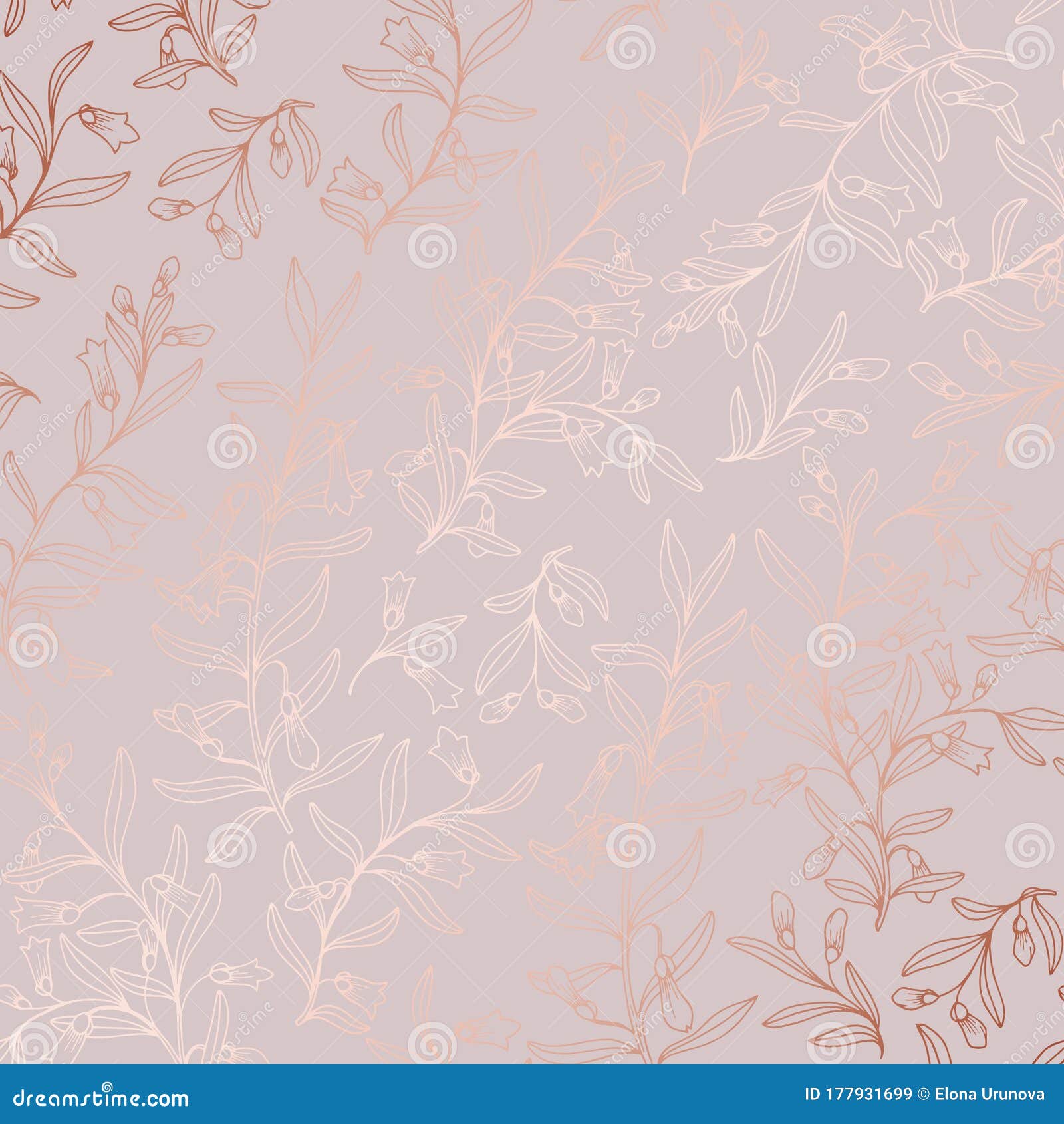 Elegant Floral Pattern. Rose Gold Stock Vector - Illustration of ...