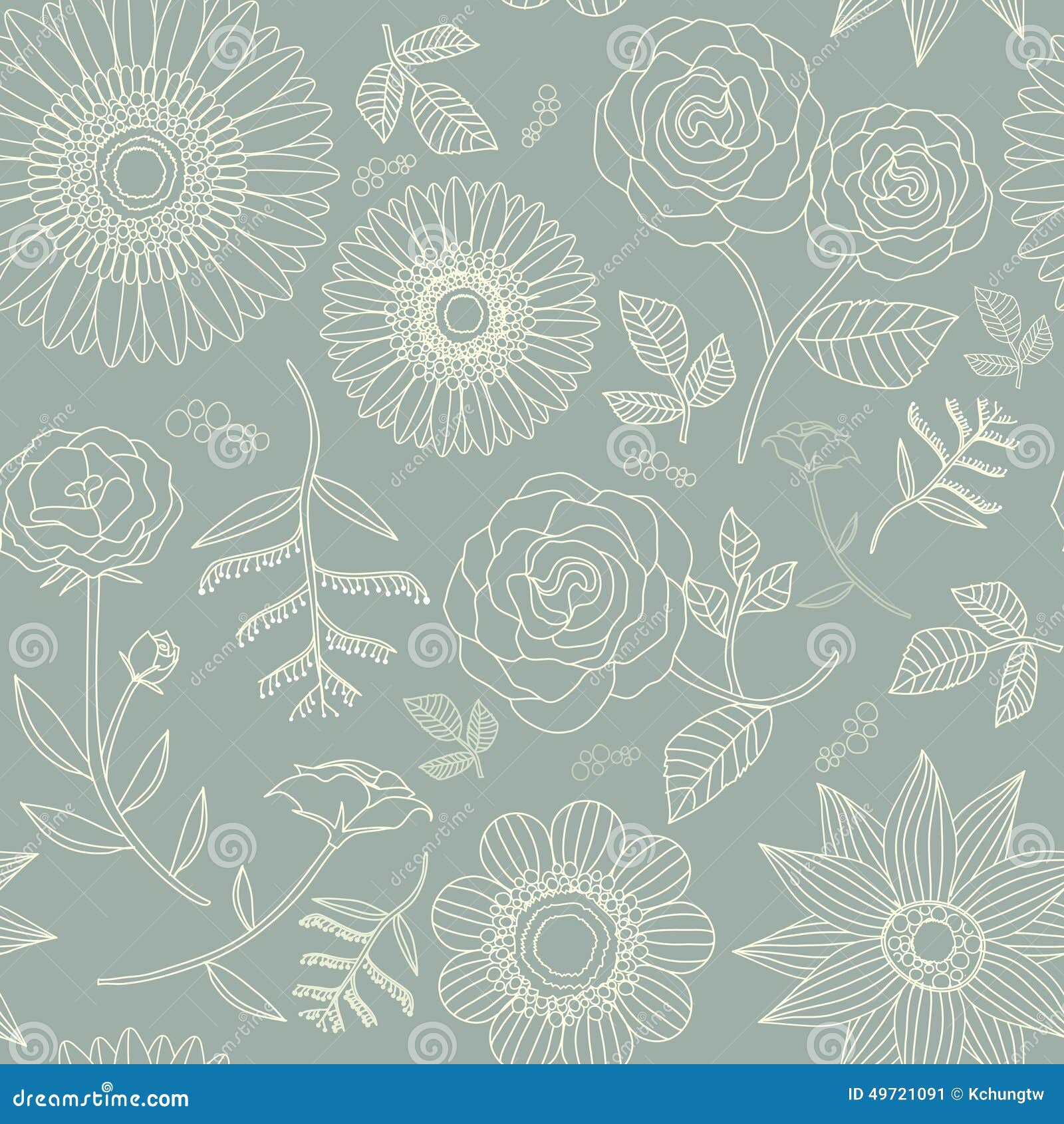 Elegant Floral Seamless Pattern Stock Vector - Illustration of flower ...