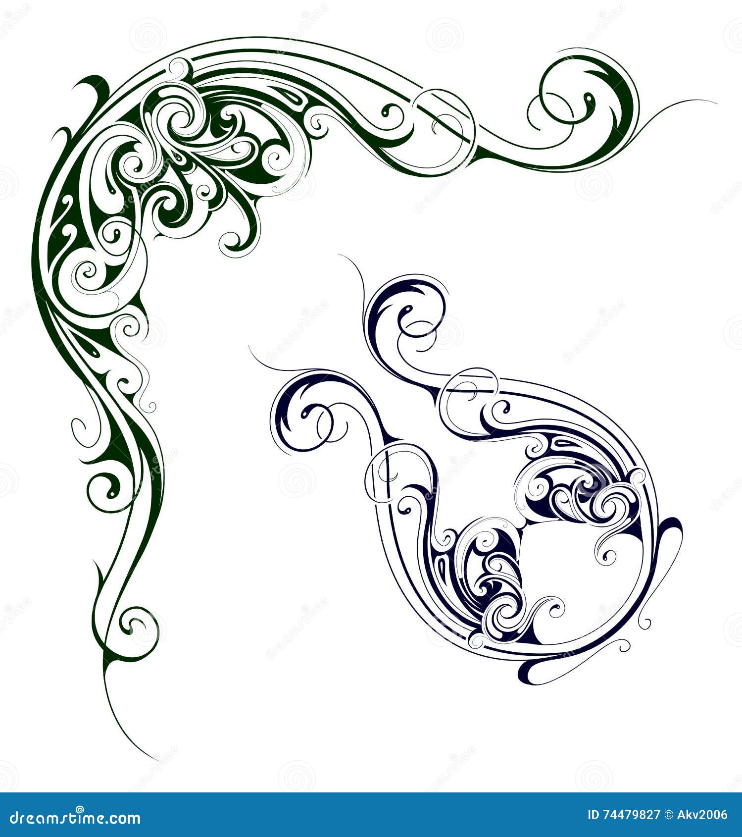 Elegant floral swirls stock vector. Illustration of swirls - 74479827