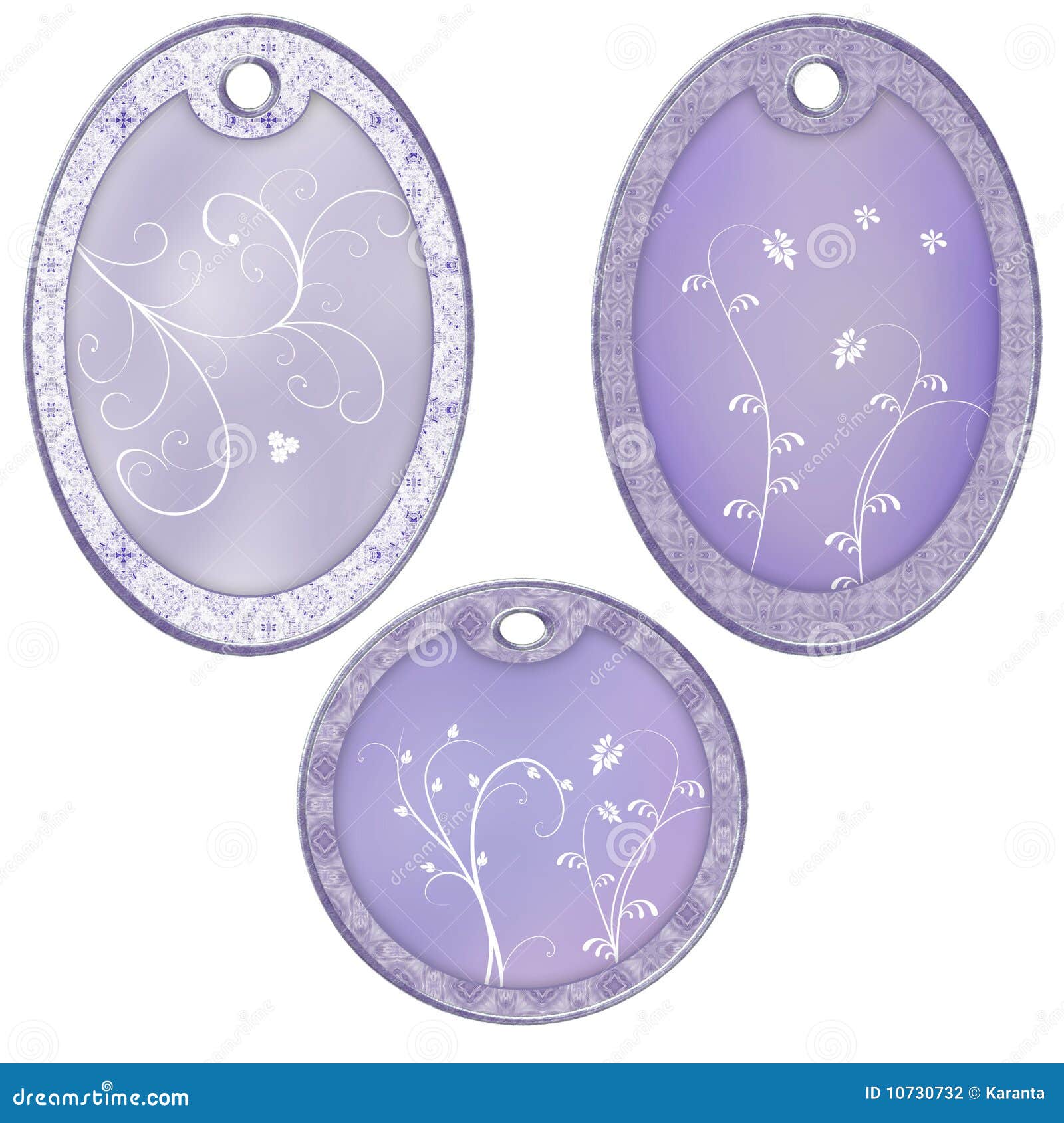 Elegant Floral Tag Collection Stock Illustration - Illustration of oval ...