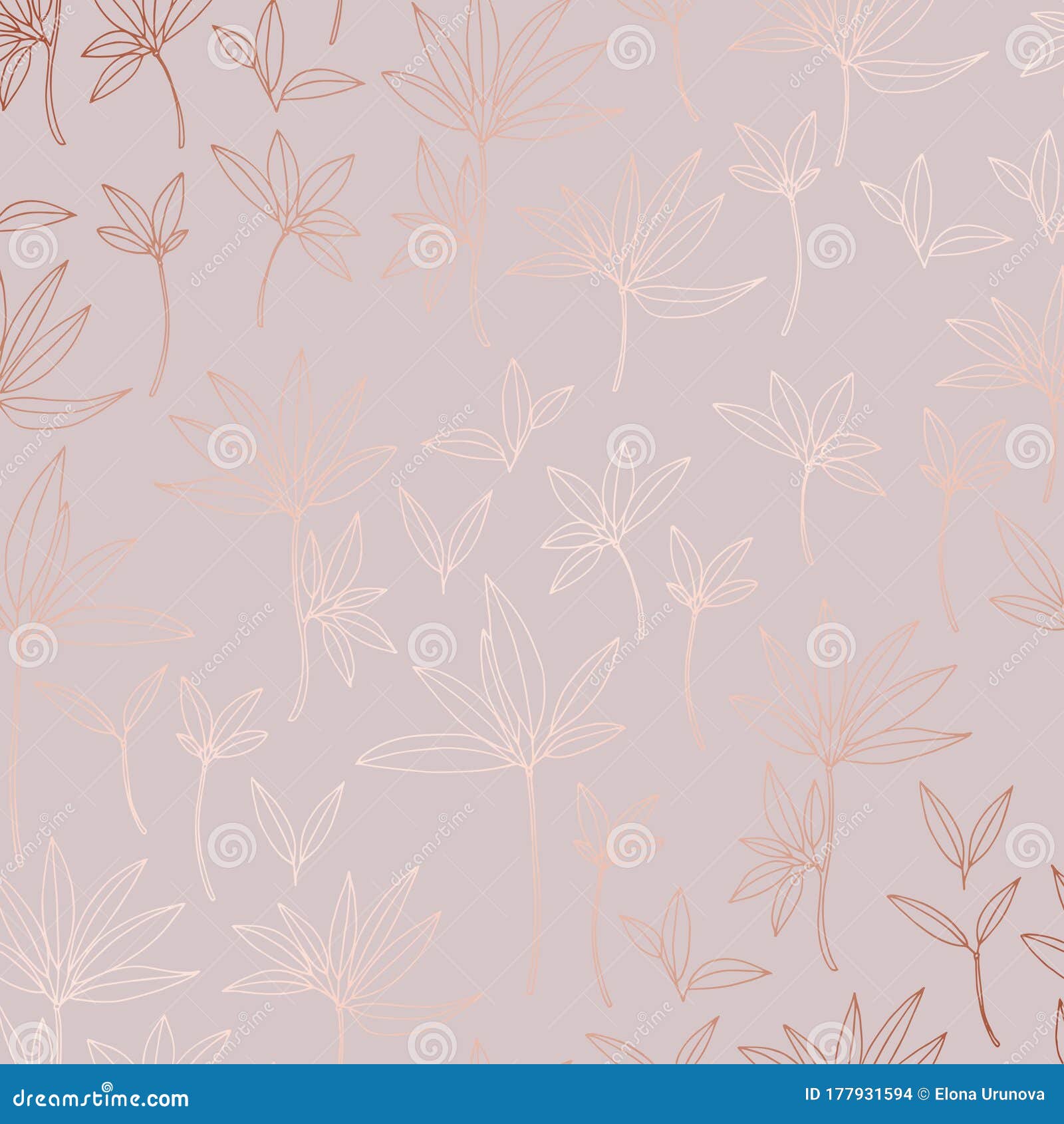 Elegant Floral Vector Pattern. Rose Gold Stock Vector - Illustration of ...