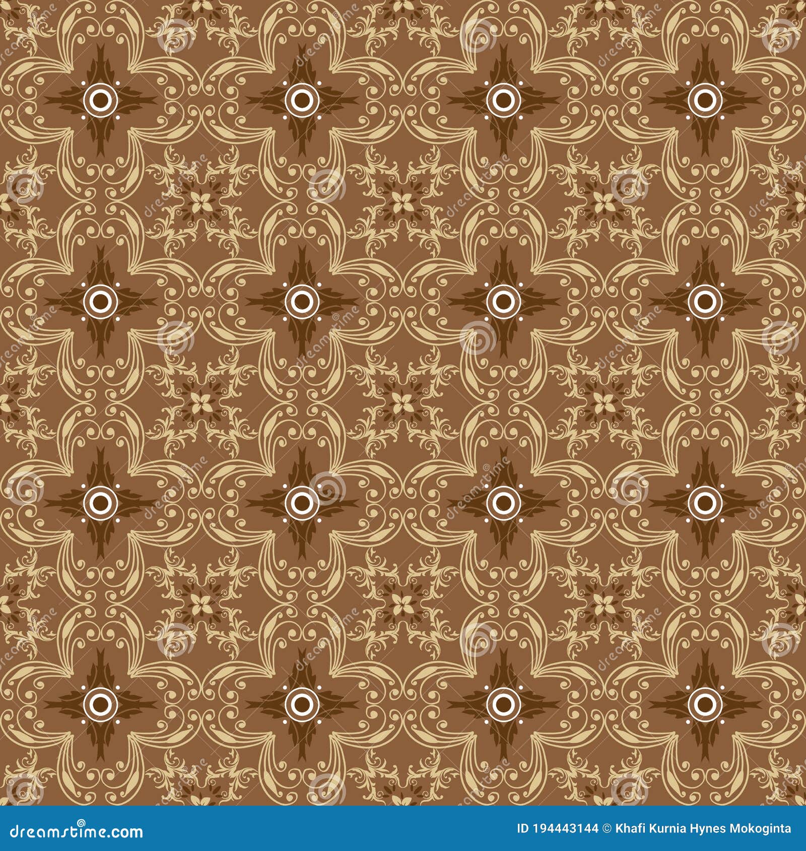 Elegant Flower Pattern on Jogja Batik with a Smooth Mocca Color Design ...