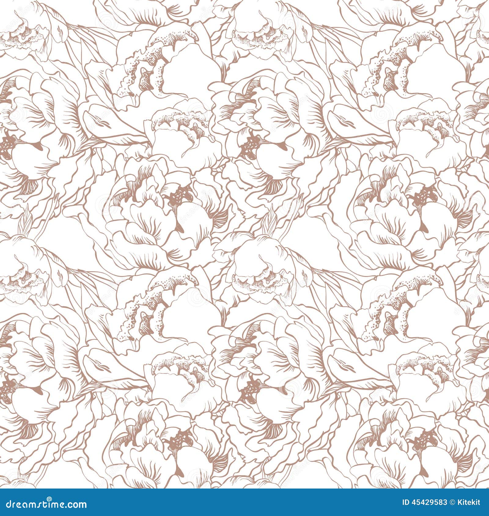 Elegant Flower Seamless Background. Bronze Set Stock Vector ...