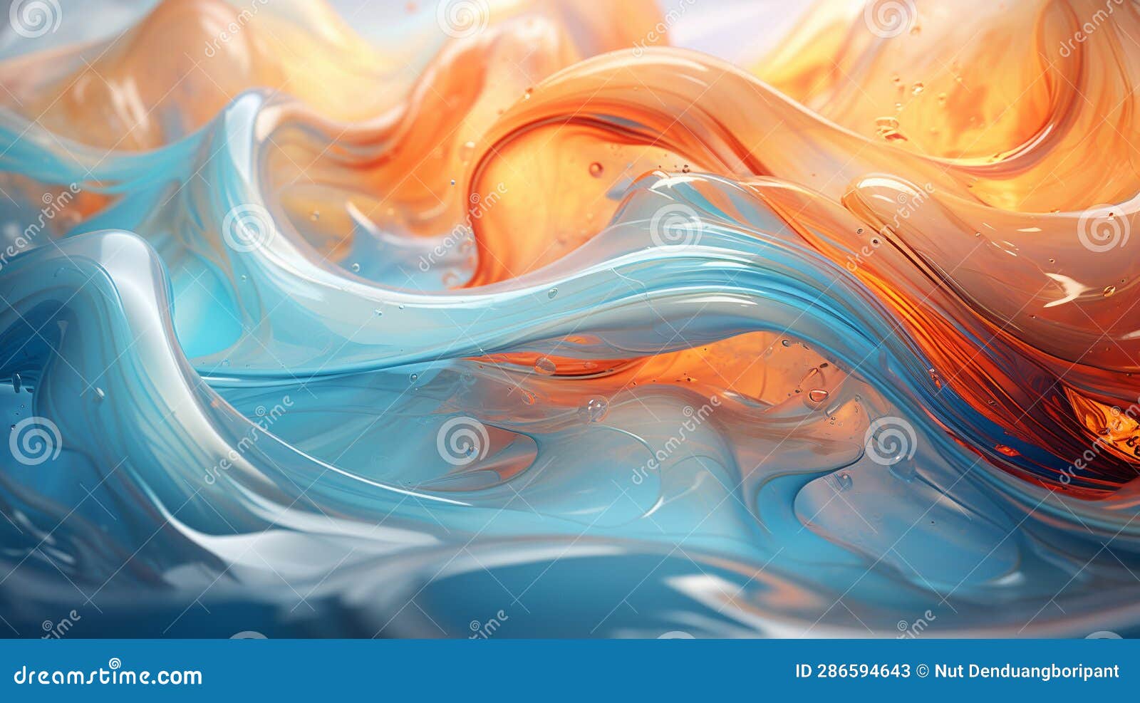 Elegant Fluid Dynamics: Graceful Merging of Liquid Elements Stock ...