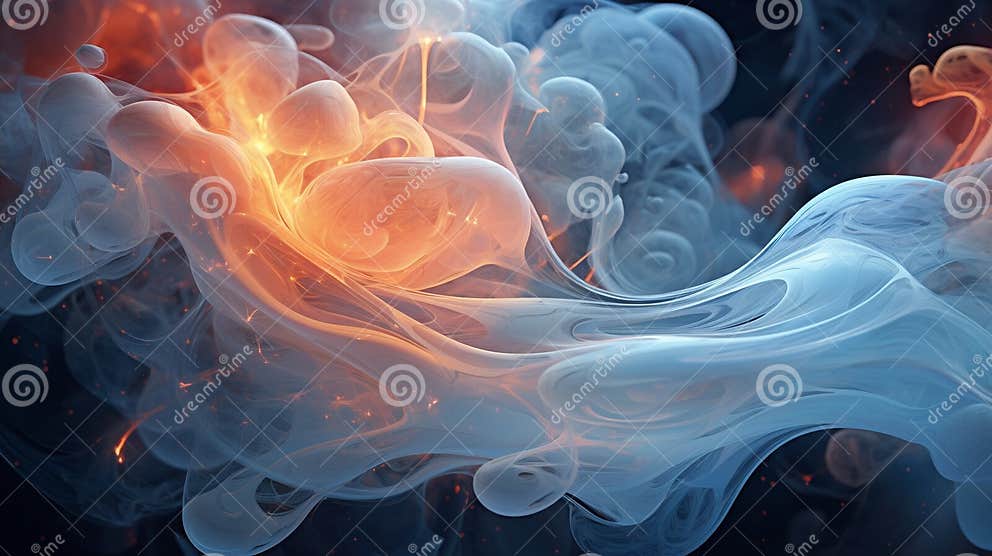 Elegant Fluid Dynamics: Graceful Merging of Liquid Elements Stock ...