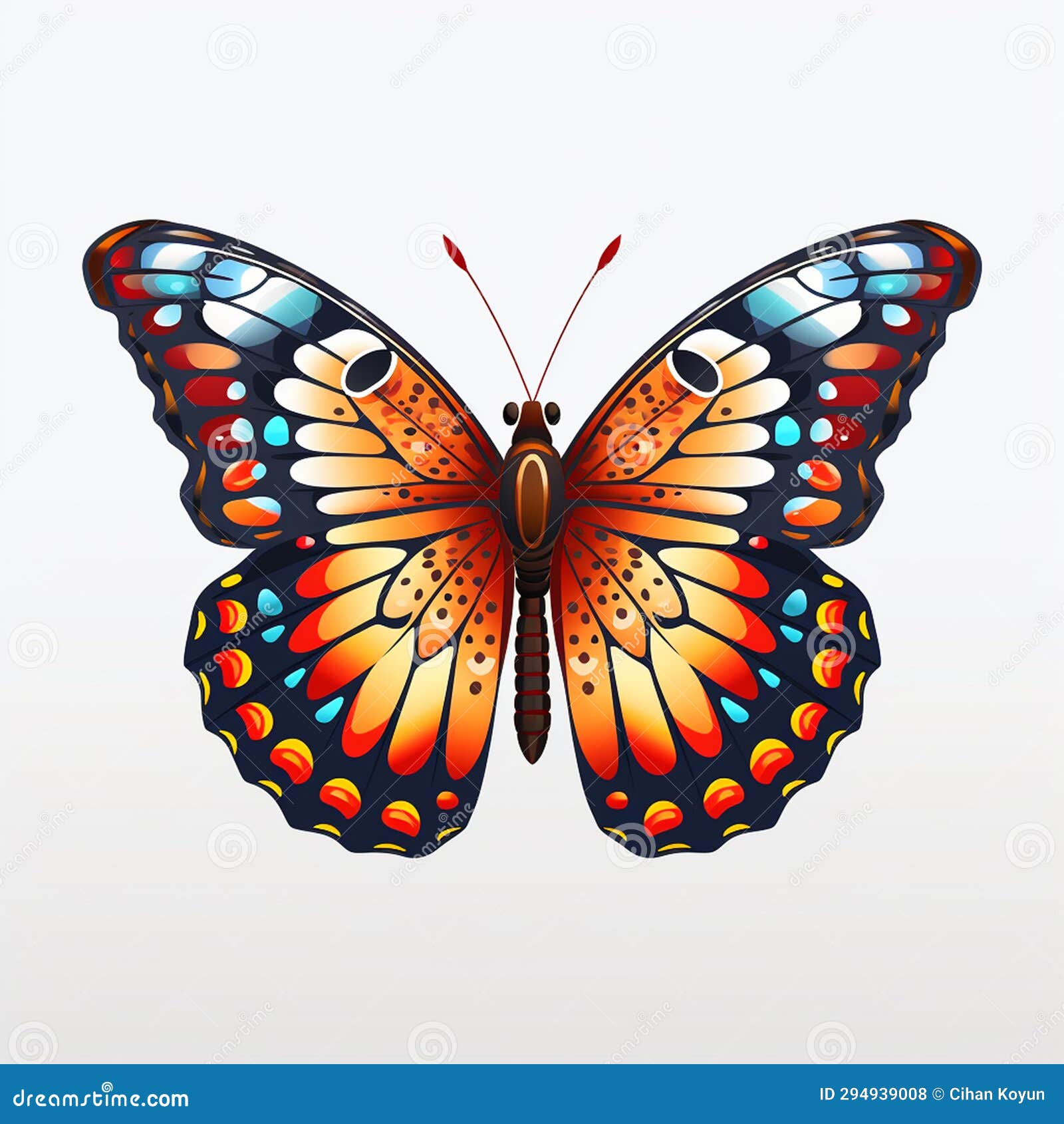 Elegant FluttererÂ Butterfly Flying Gracefully Stock Illustration ...
