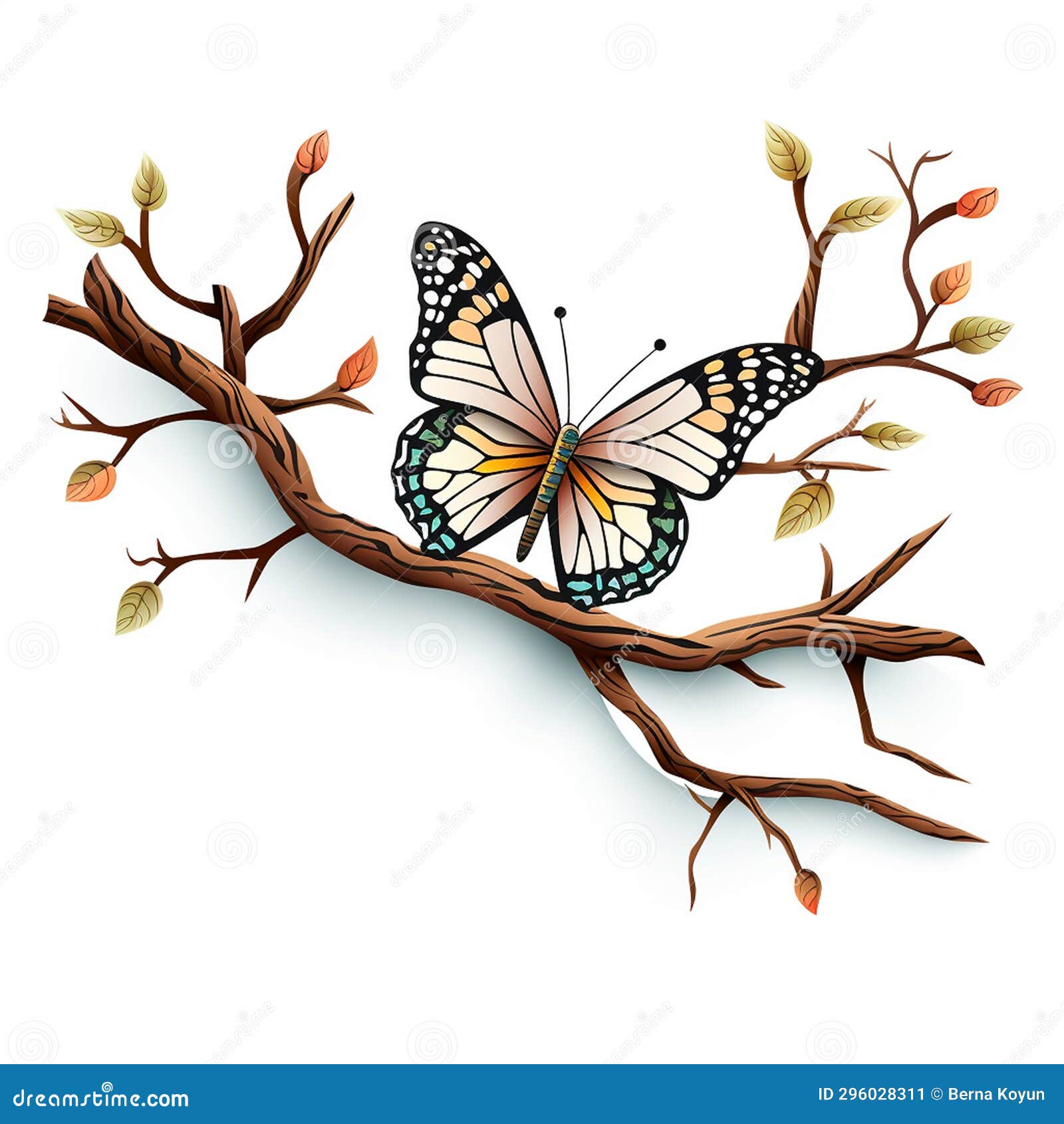 Elegant FluttererÂ Butterfly Flying Gracefully Stock Illustration ...