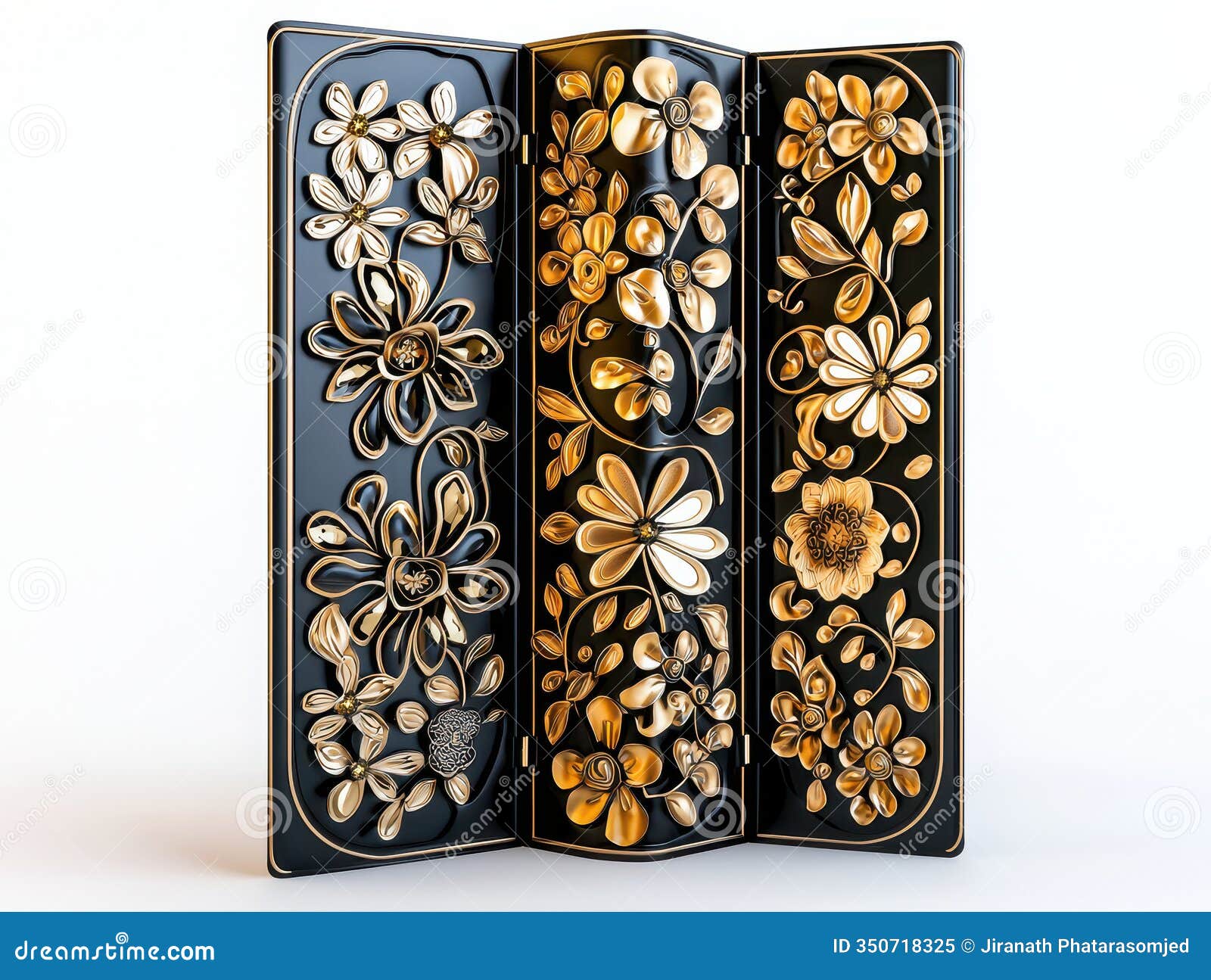 Elegant Folding Screen with Floral Design for Room Separation Stock ...