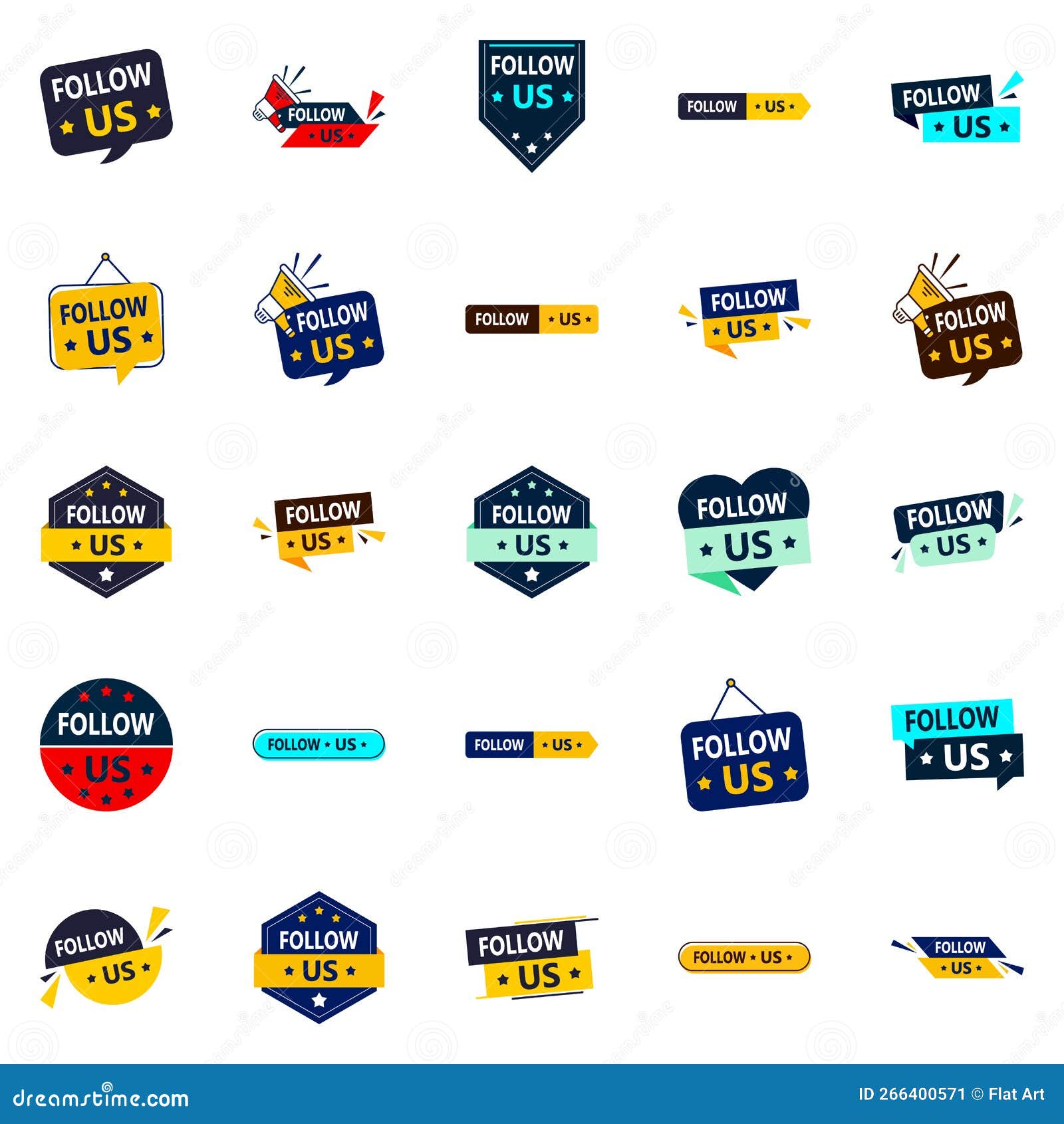 20 Elegant Follow Us Banners for Instagram and Twitter Stock Vector ...