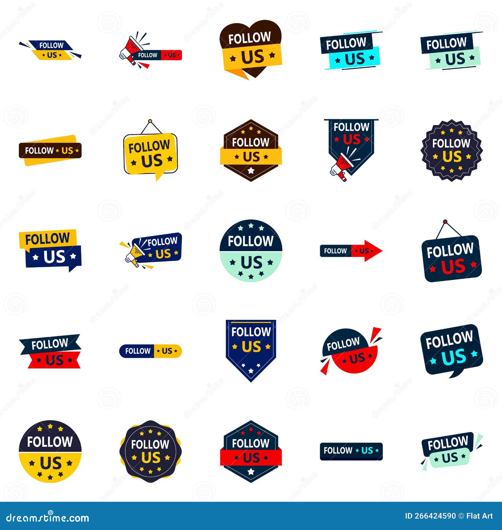 20 Elegant Follow Us Banners for Instagram and Twitter Stock Vector ...