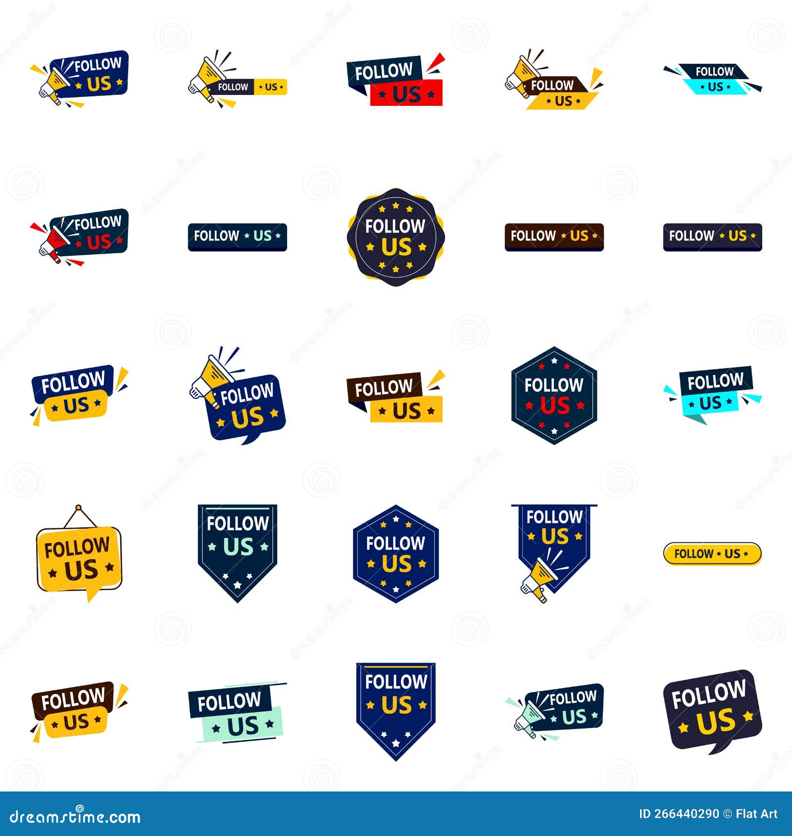 20 Elegant Follow Us Banners for Instagram and Twitter Stock Vector ...