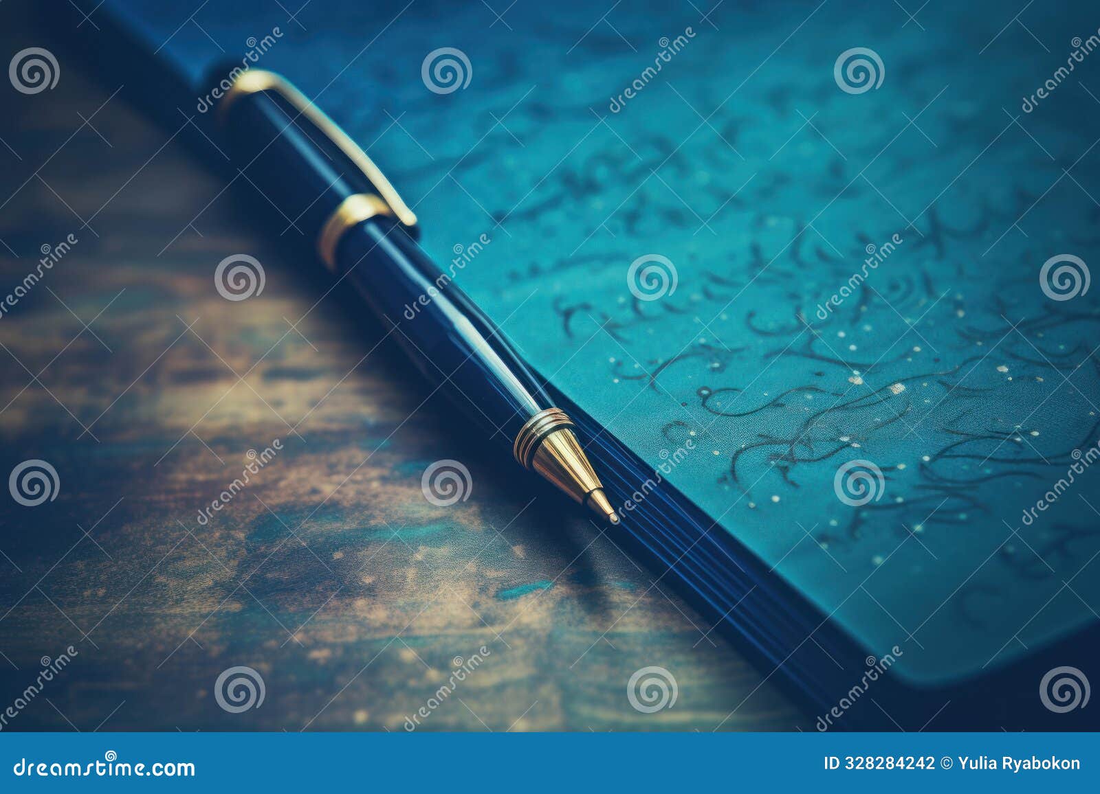 Elegant Fountain Pen on Notebook with Cursive Handwriting Stock Photo ...