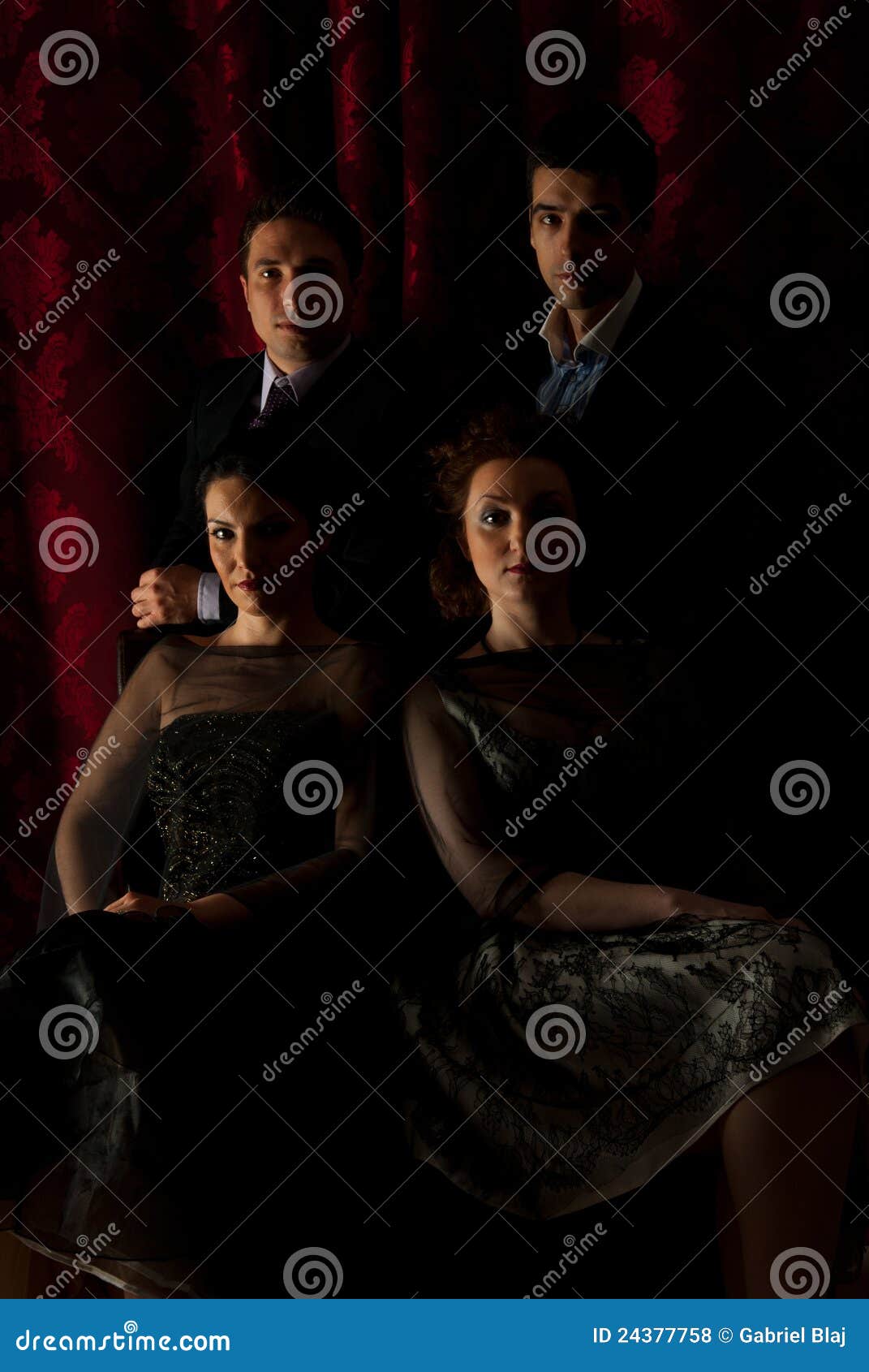 Elegant Four People in Night Stock Photo - Image of attractive, models ...