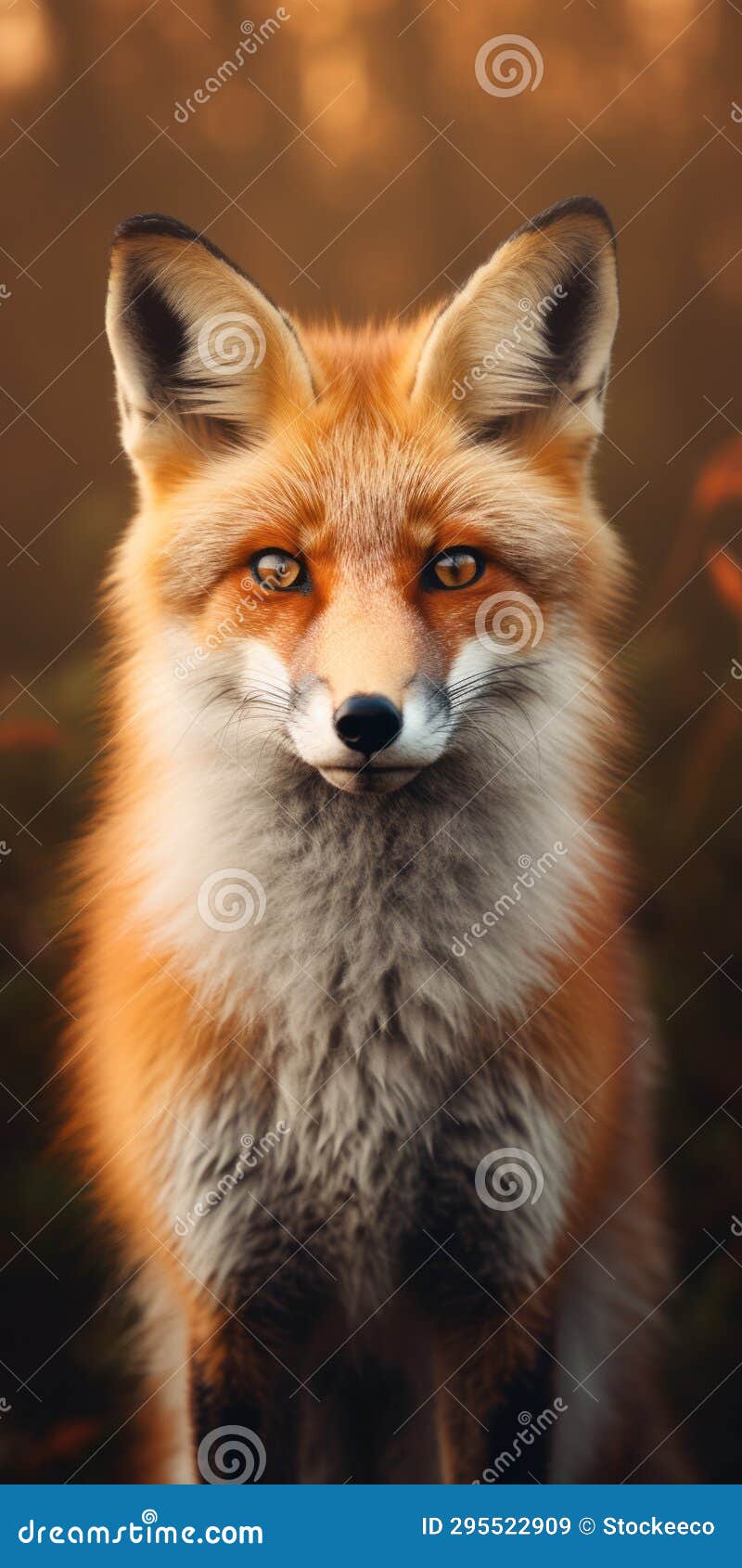 Elegant Fox Close-up Vray Tracing with Marcin Sobas Style Stock ...