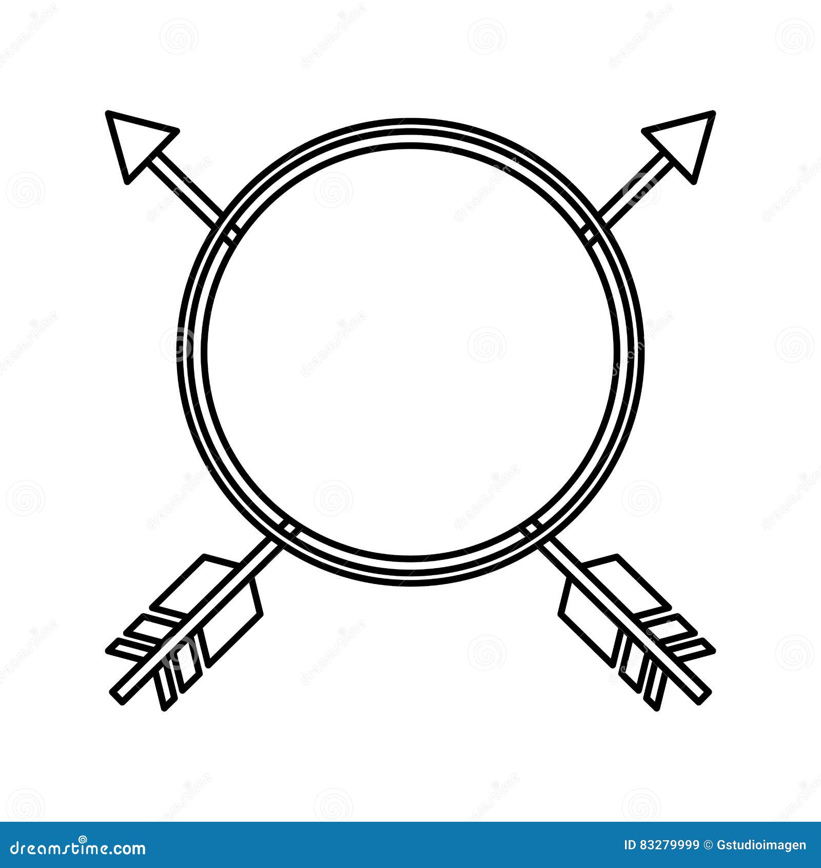 Elegant frame with arrows stock illustration. Illustration of ...