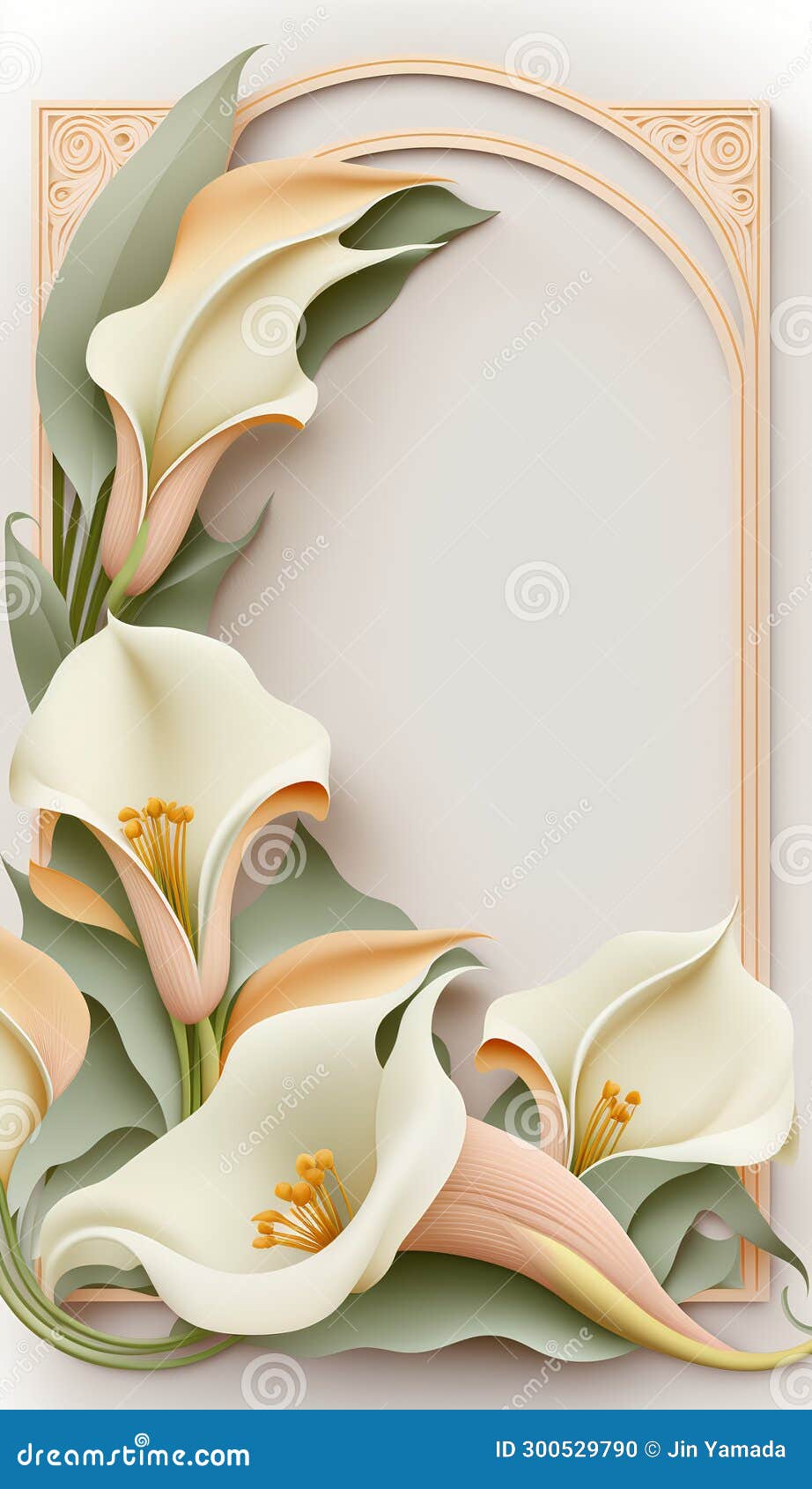 Elegant Frame with Calla Lily Flowers. Vector Illustration Stock ...