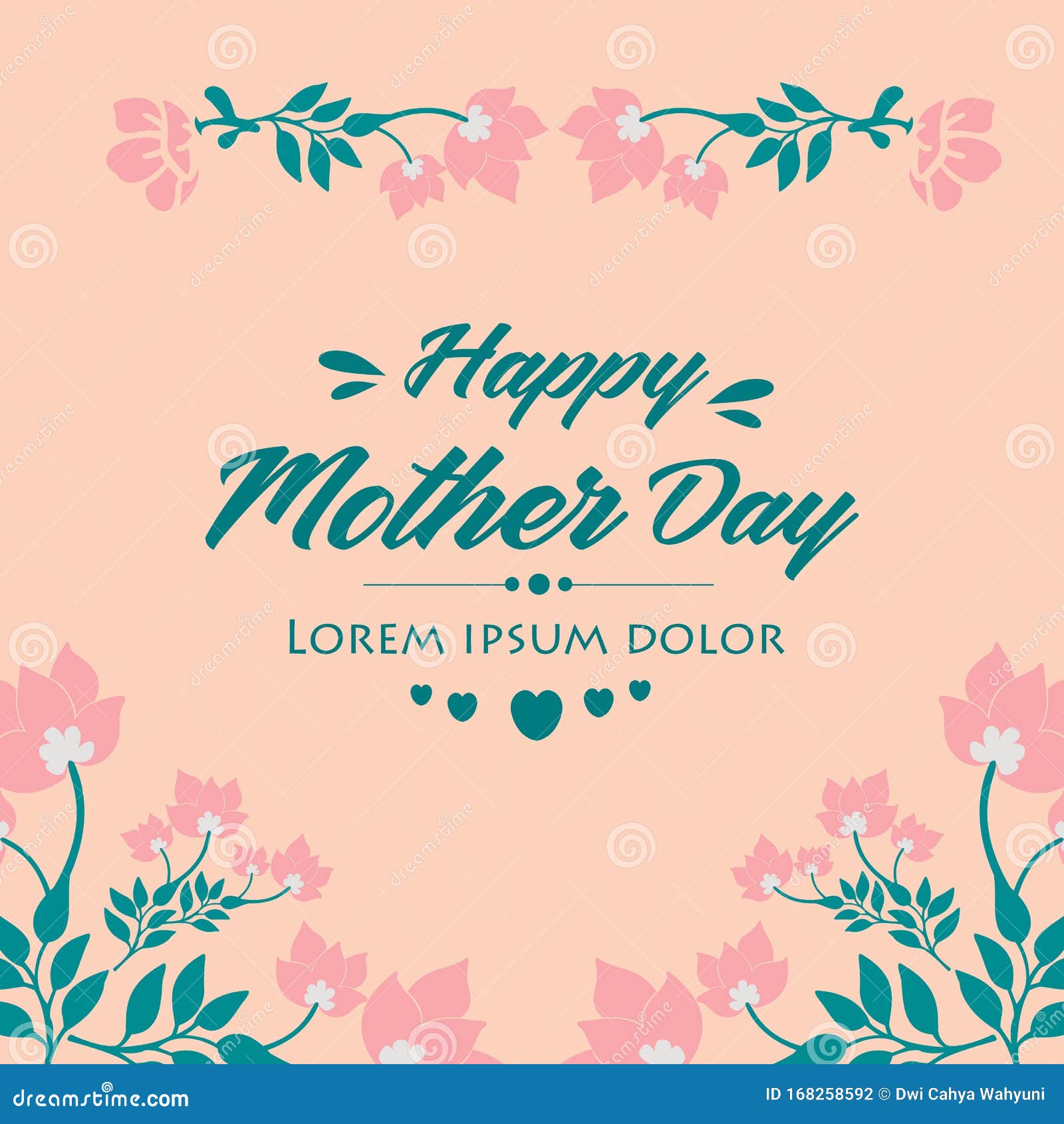 Elegant Frame With Ornate Flower And Leaf For Happy Mother Day