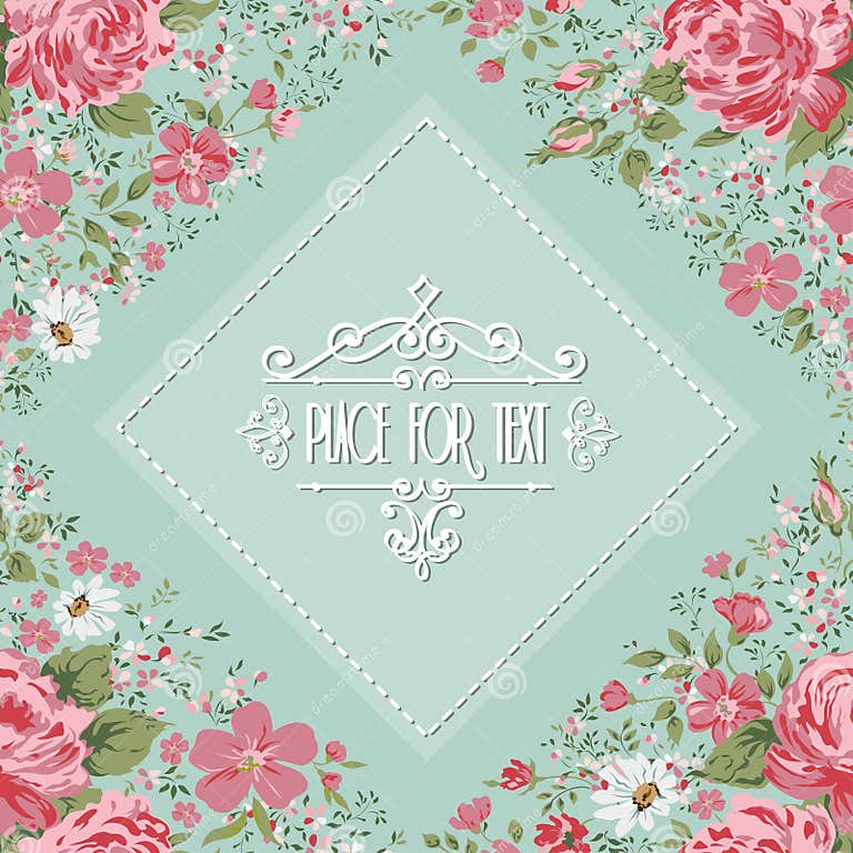 Elegant Frame with Roses. Floral Background Stock Illustration ...