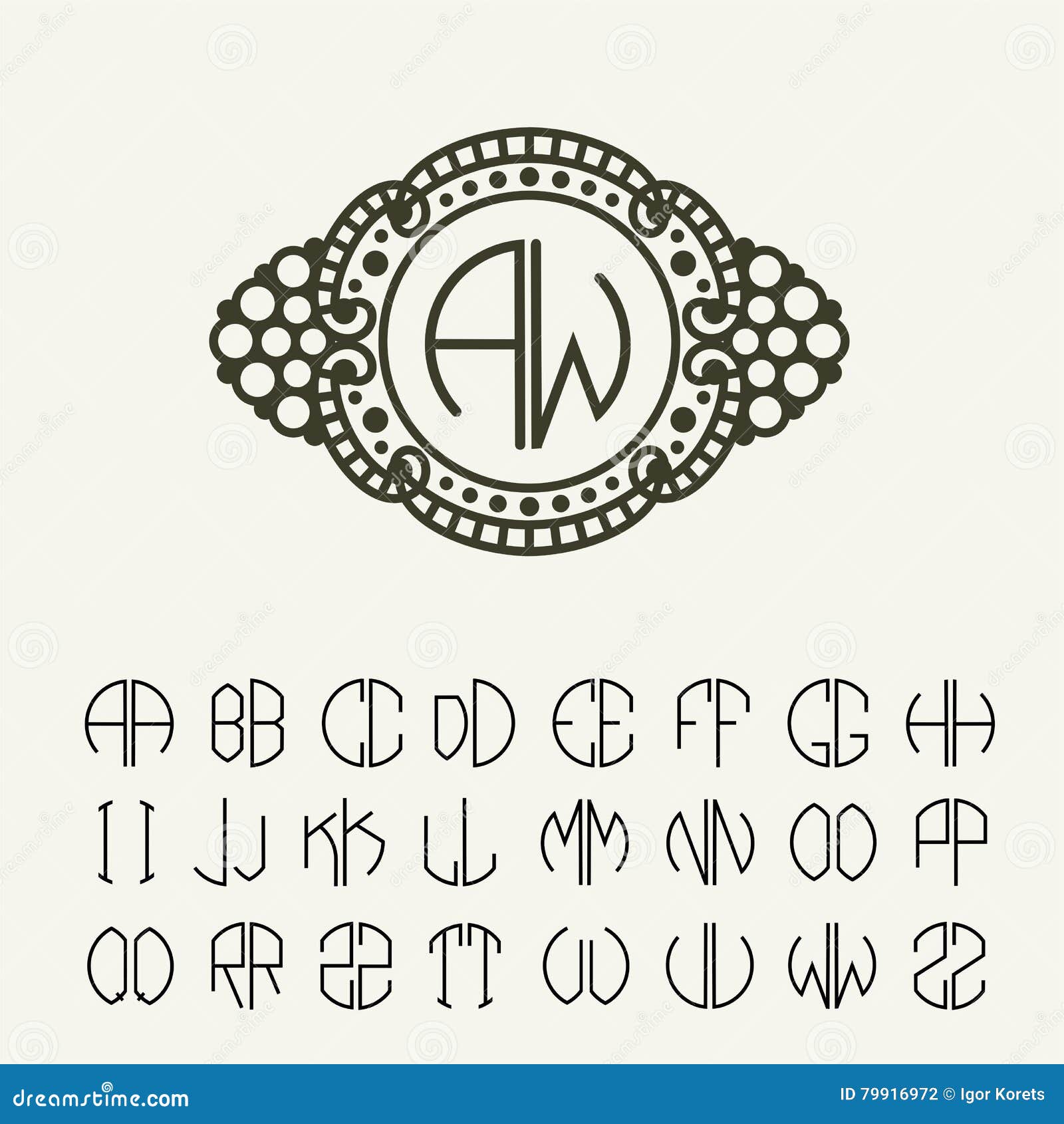 Elegant Frame Template Victorian Style And Set To Create A Monograph ...