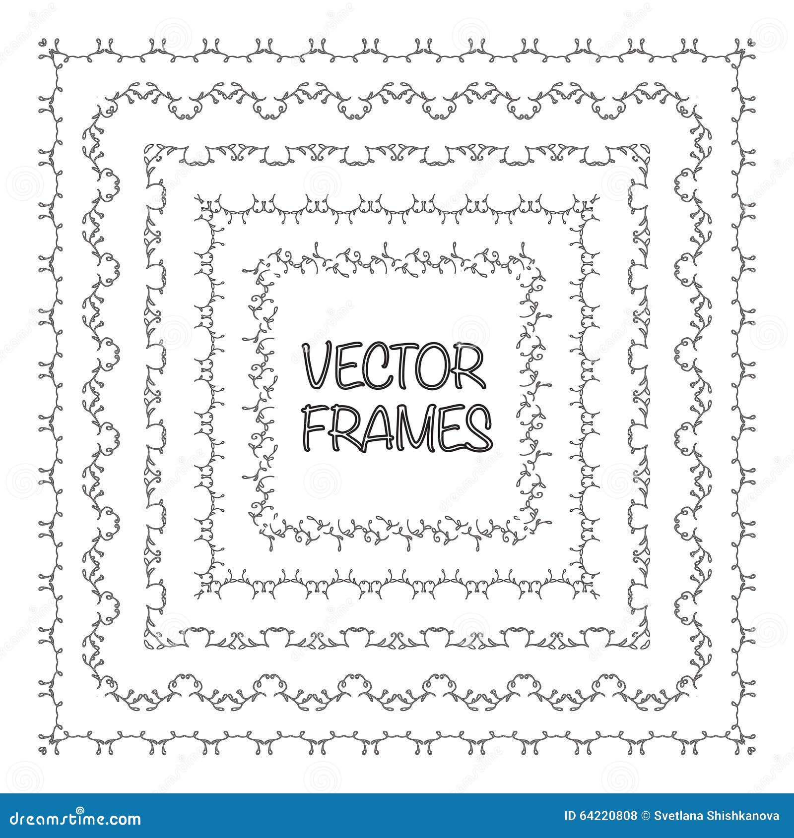 Elegant Frame Templates. Borders Design. Square Frames Set Stock Vector ...
