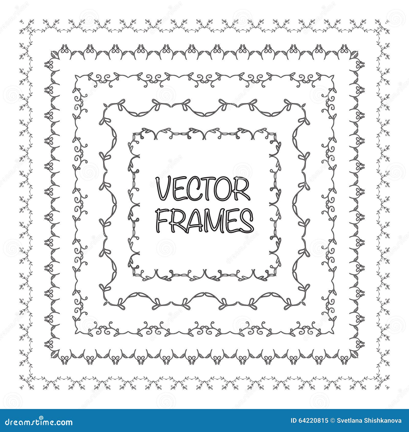 Elegant Frame Templates. Borders Design. Square Frames Set Stock Vector ...