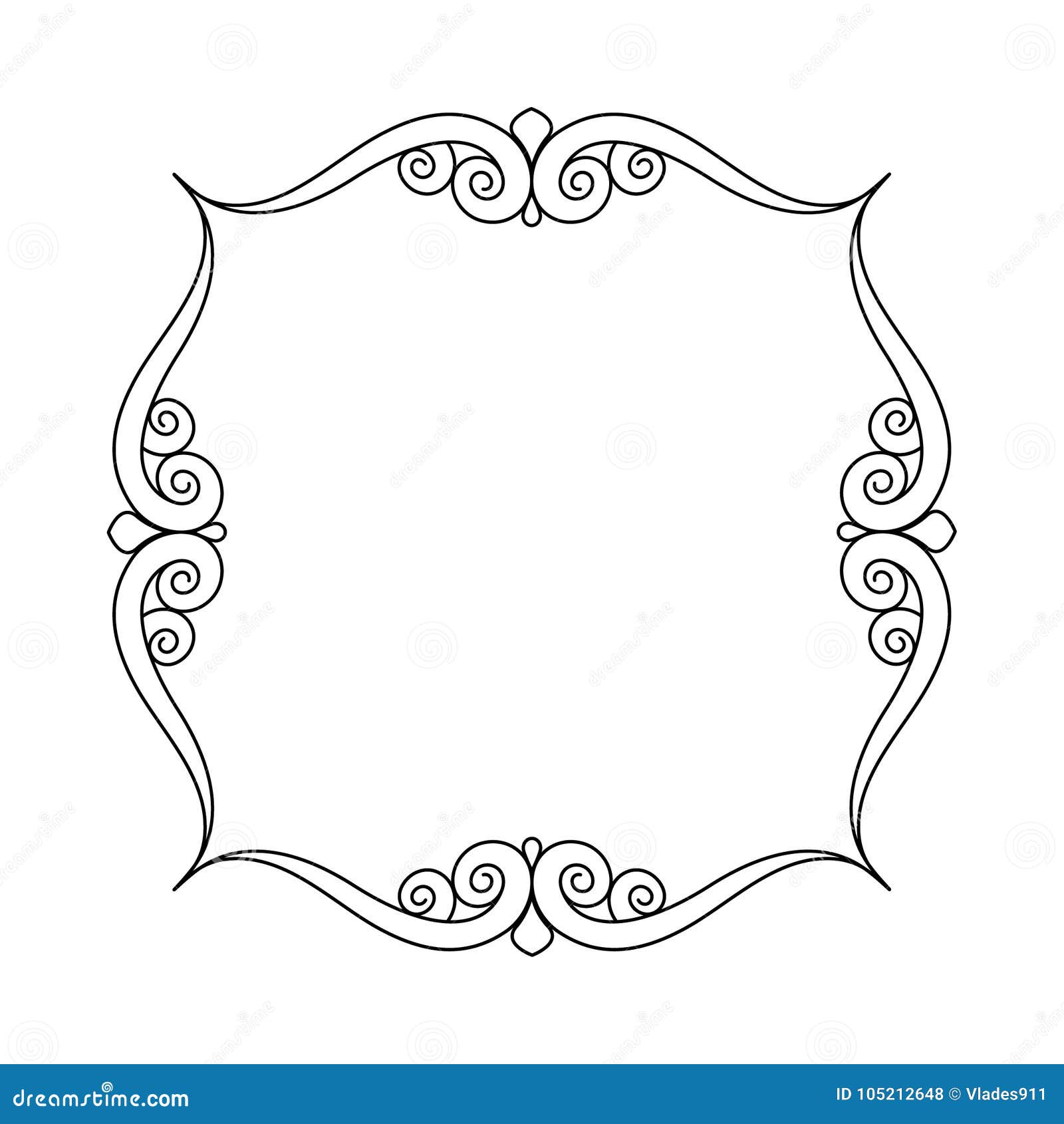 Elegant Frame.Vector Illustration. Black White. Stock Vector ...