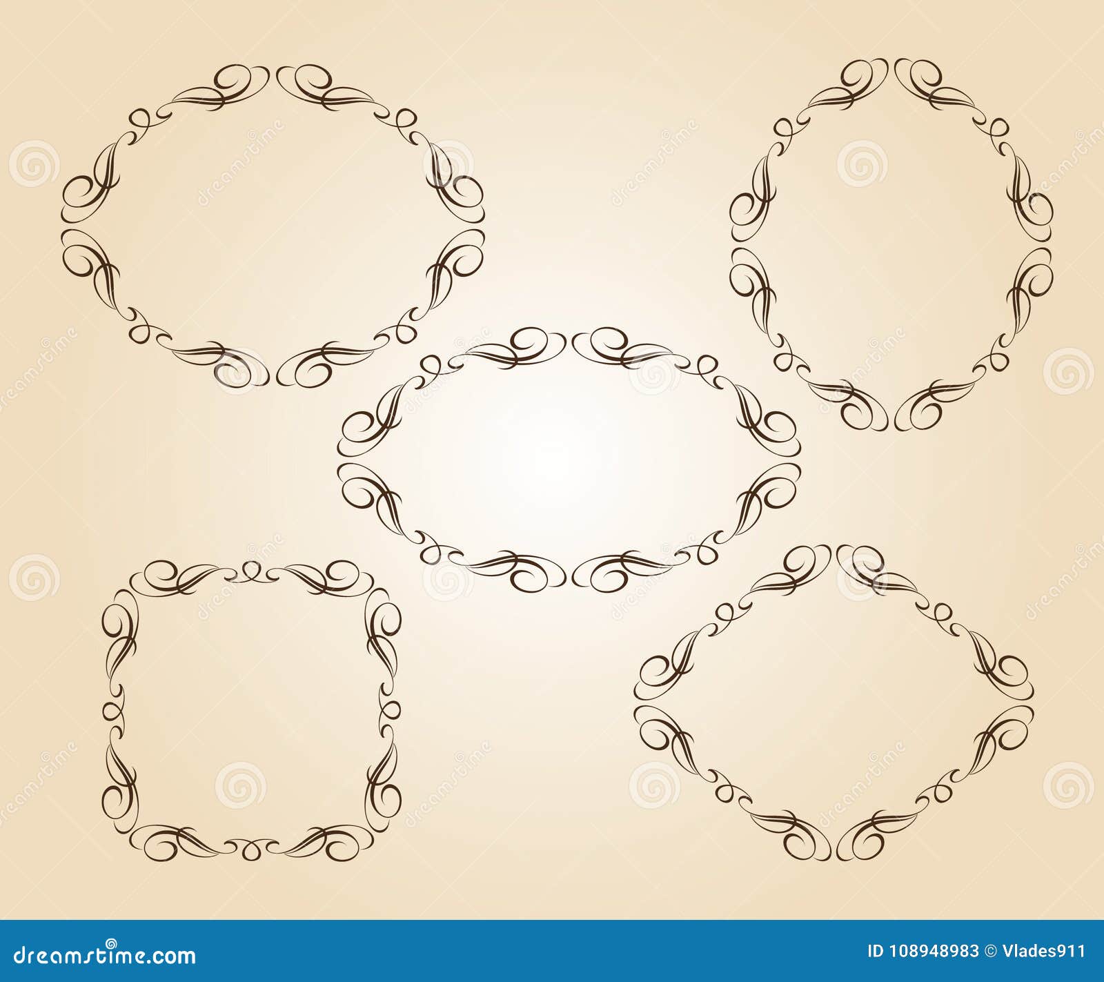 Elegant Frame.Vector Illustration.Brown Beige. Stock Vector ...