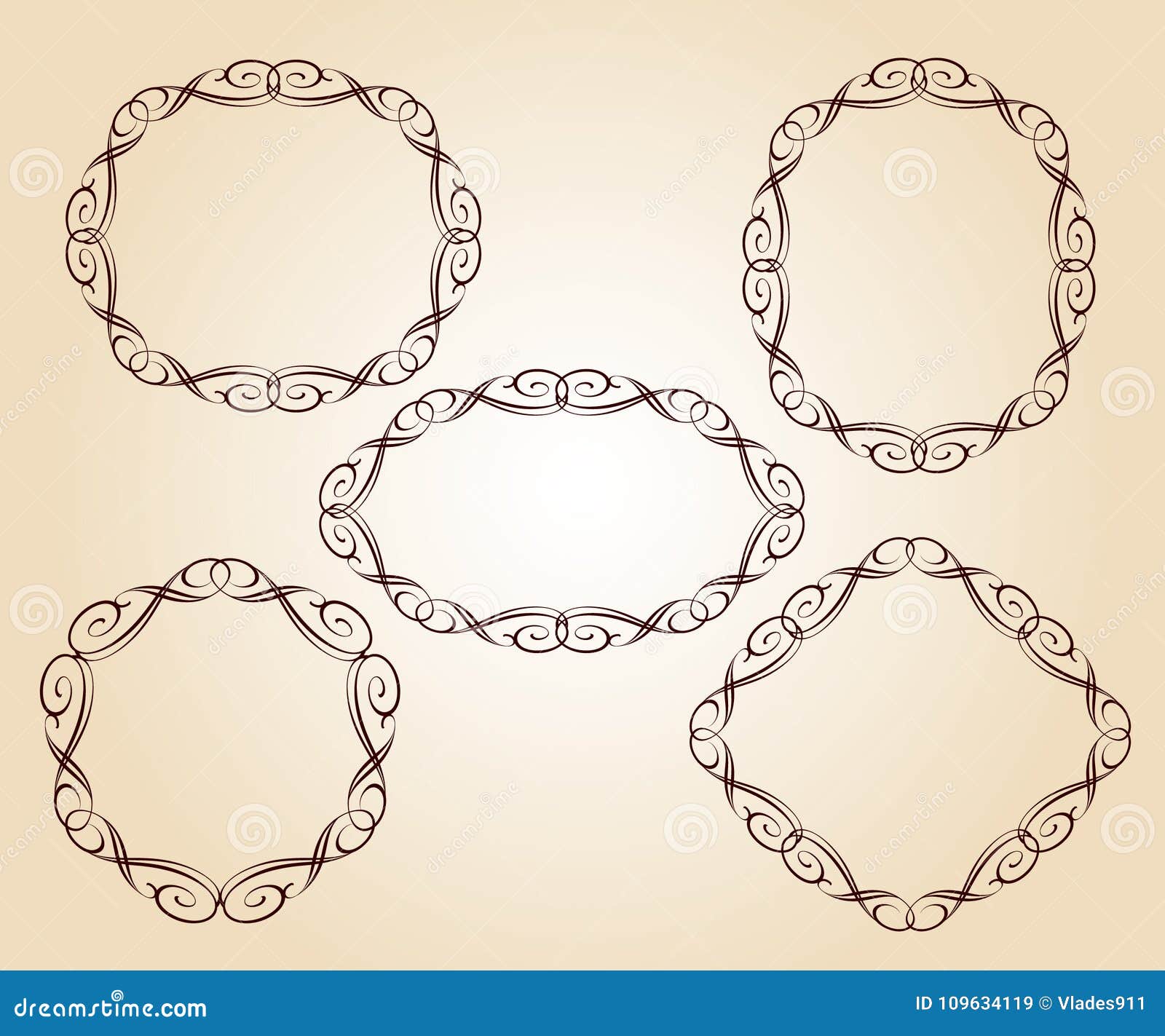 Elegant Frame.Vector Illustration.Brown Beige. Stock Vector ...