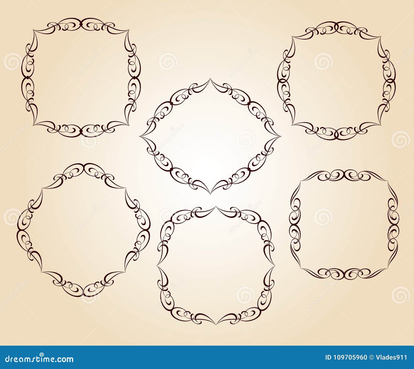 Elegant Frame. Vector Illustration. Brown Beige. Stock Illustration ...