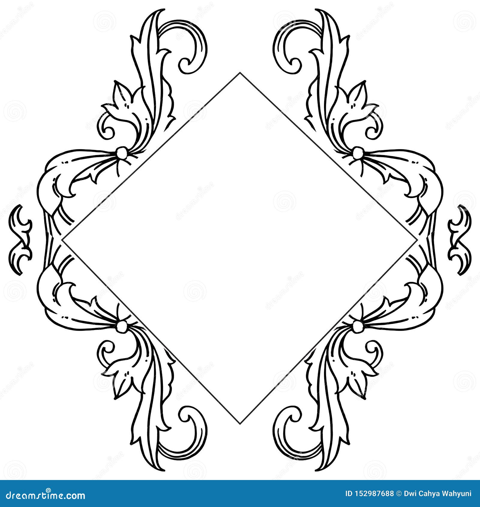 Elegant Frame on White, Art Modern, Banners and Posters. Vector Stock ...