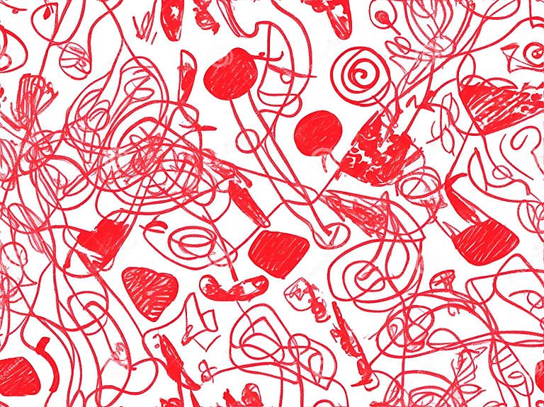 Elegant Fun Lines Seamless Pattern: Vintage Summer Blooms Stock Photo ...