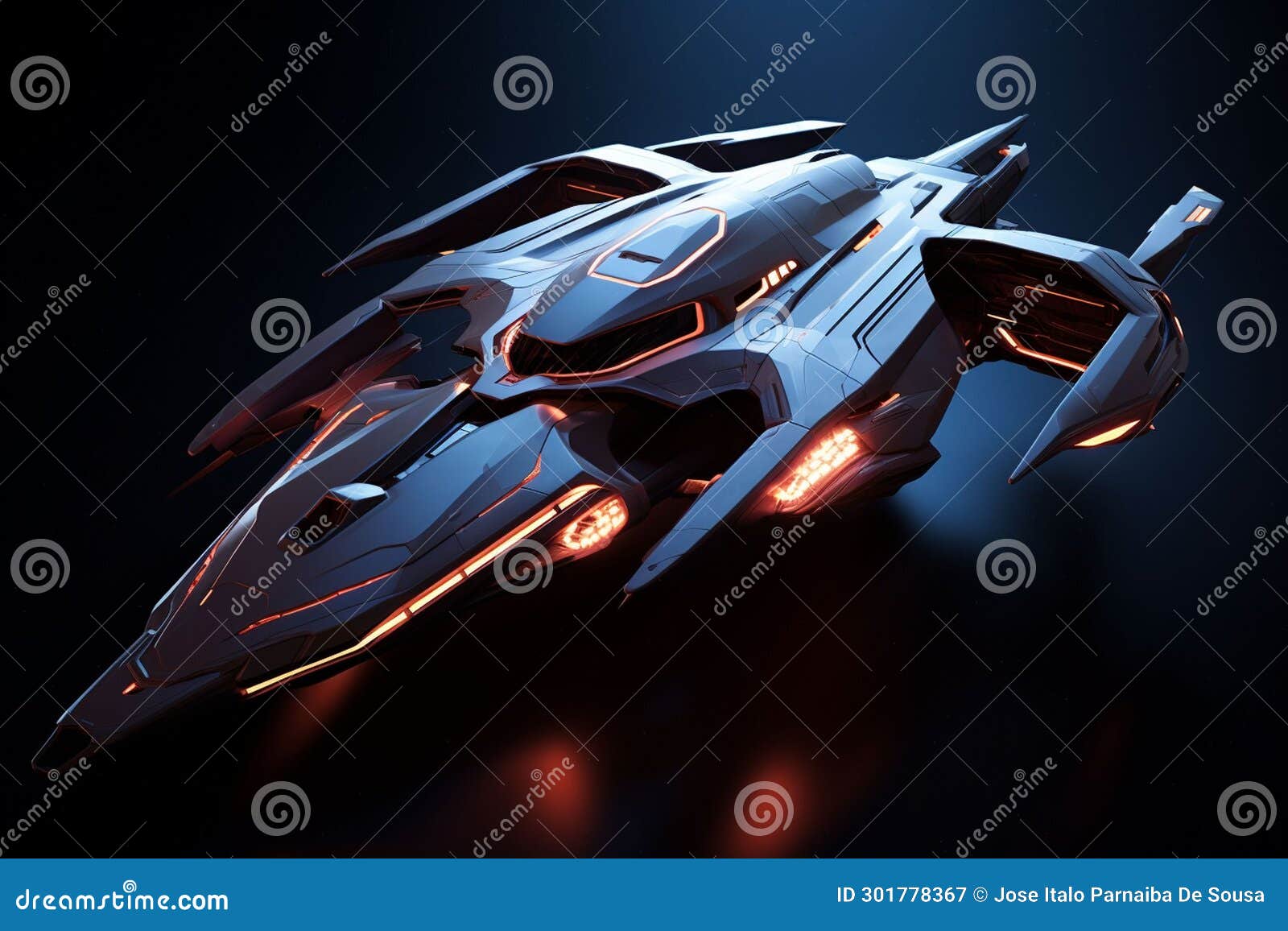 Elegant and Futuristic Starship Design with Stock Illustration ...