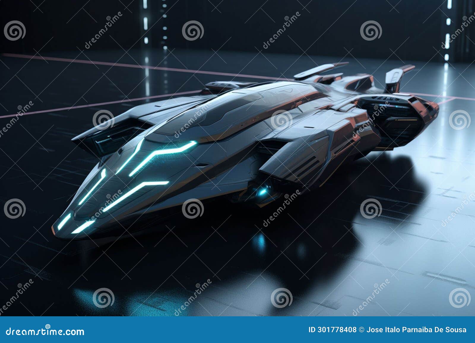 Elegant and Futuristic Starship Design with Stock Illustration ...
