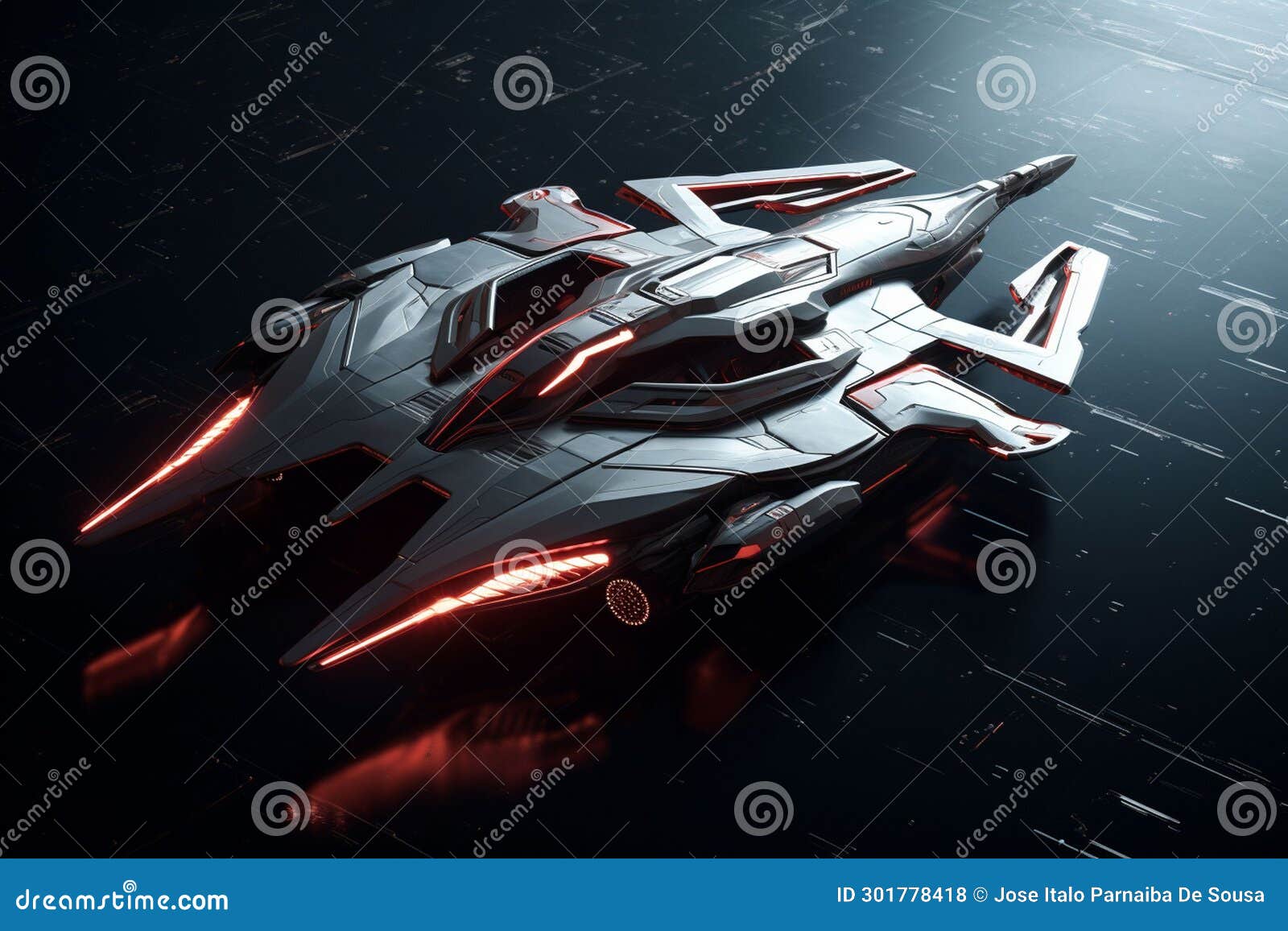Elegant and Futuristic Starship Design with Stock Illustration ...