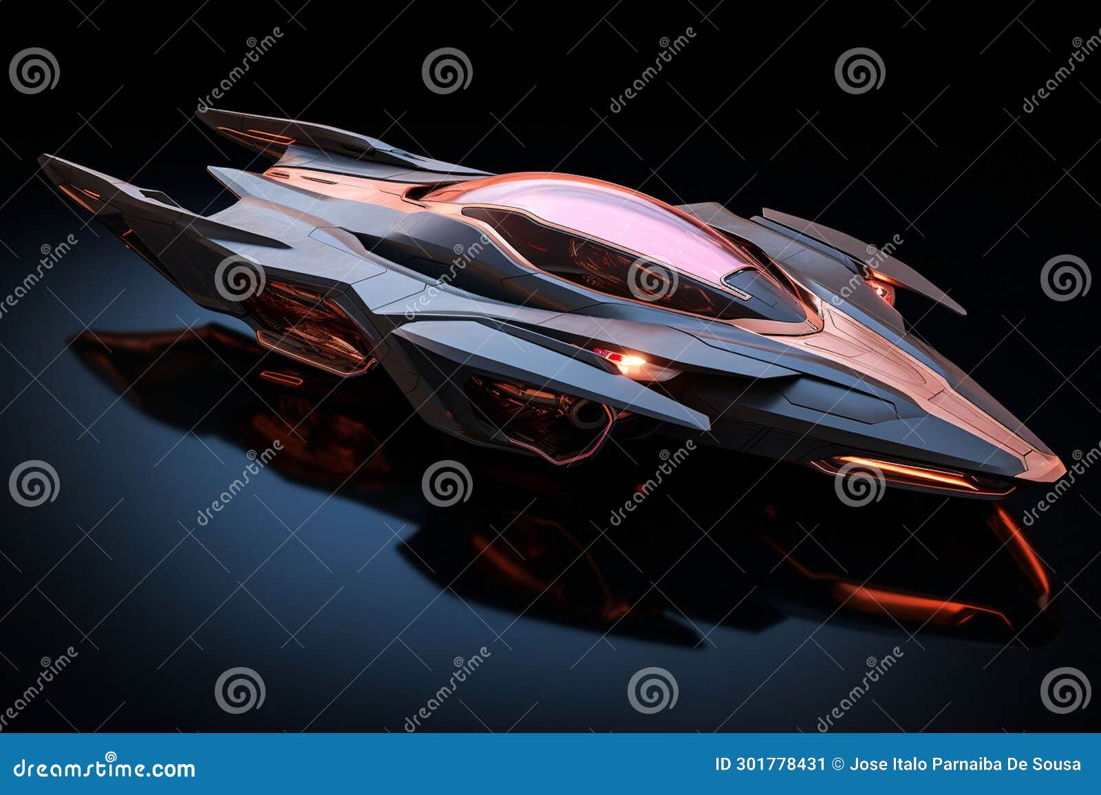Elegant and Futuristic Starship Design with Stock Illustration ...