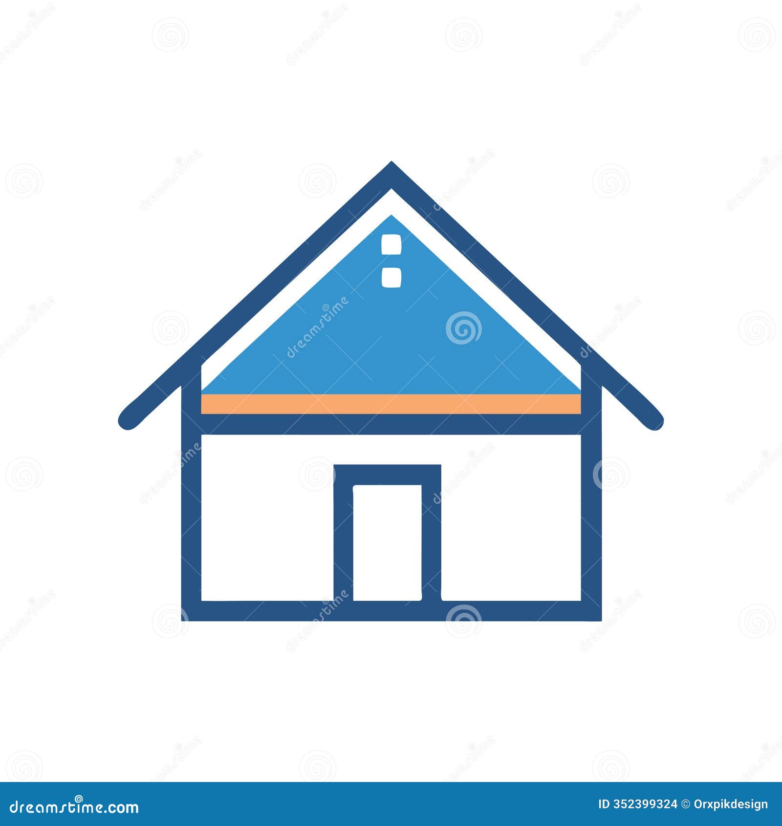Elegant Gable Roof Icon for Structures Stock Illustration ...